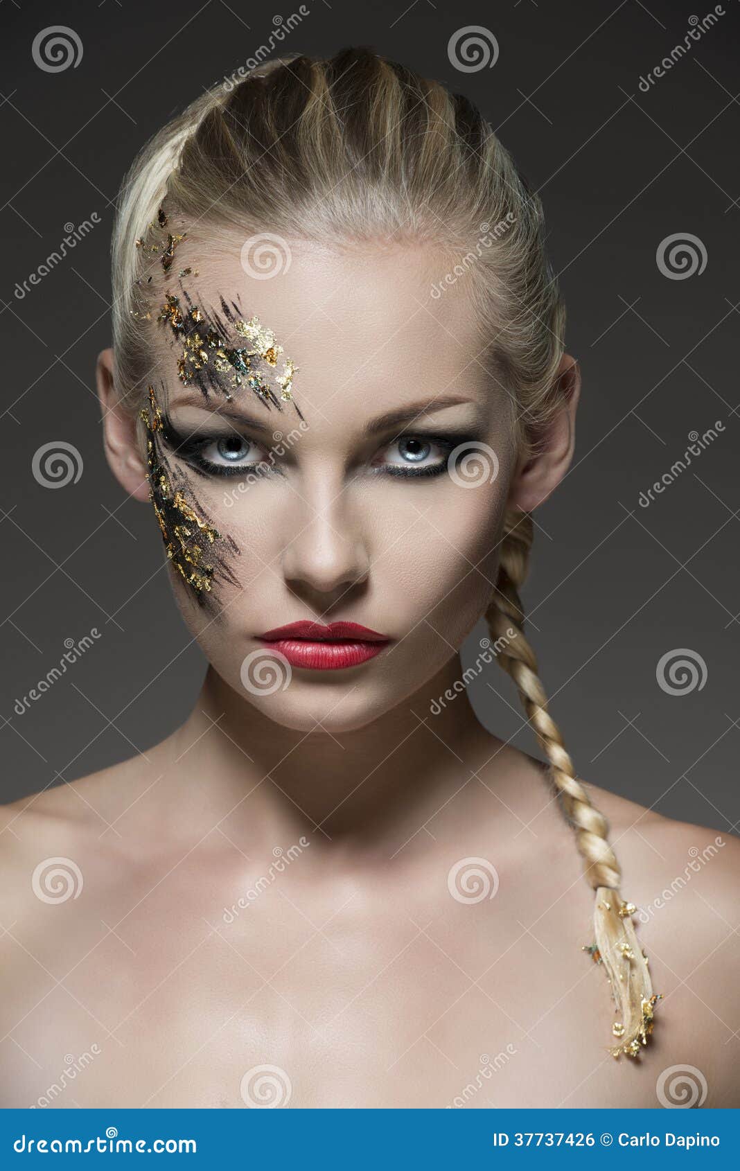 Girl with original make-up stock photo. Image of amazing - 37737426