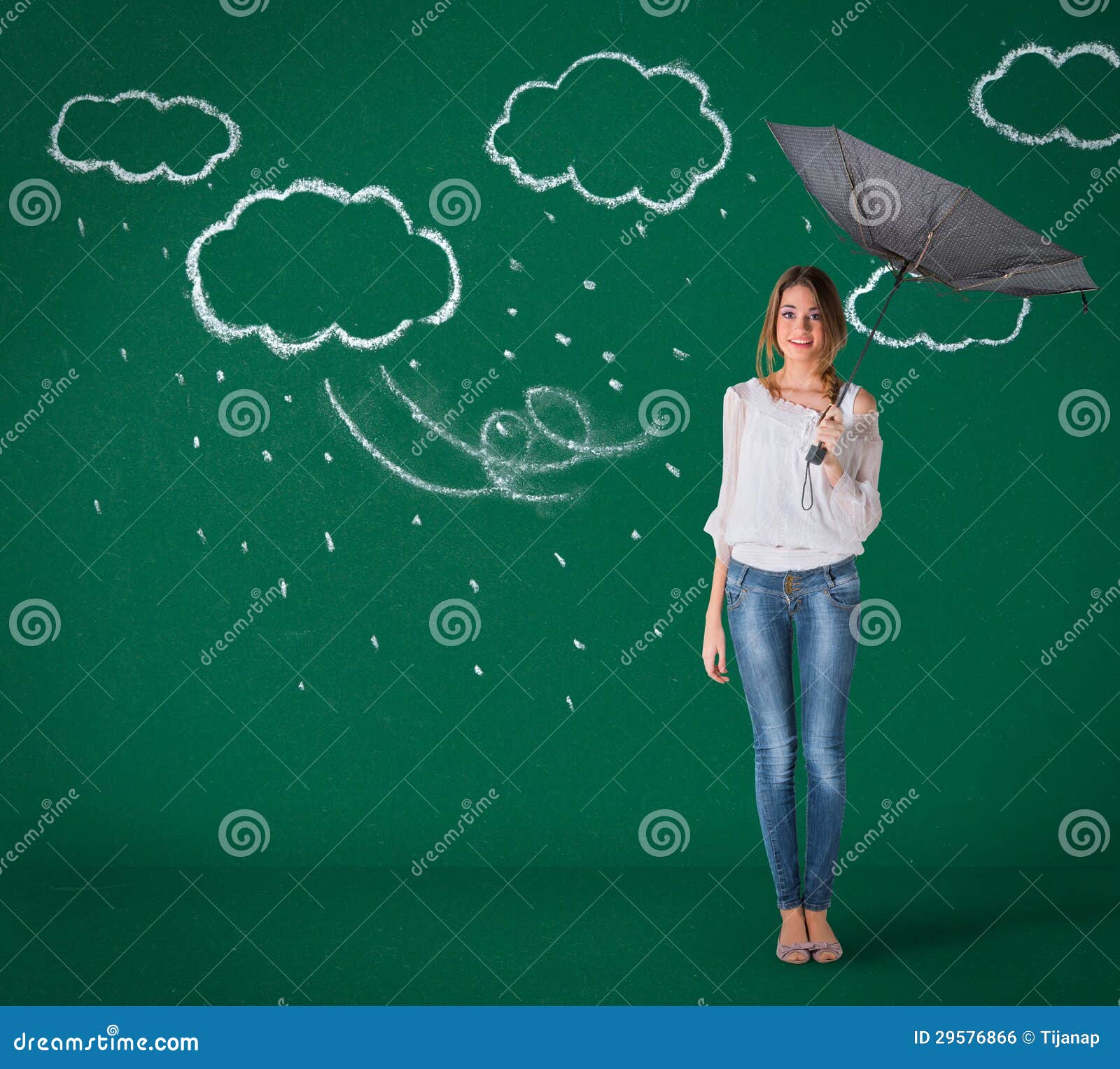 Girl over chalk board stock photo. Image of broken, girl - 29576866