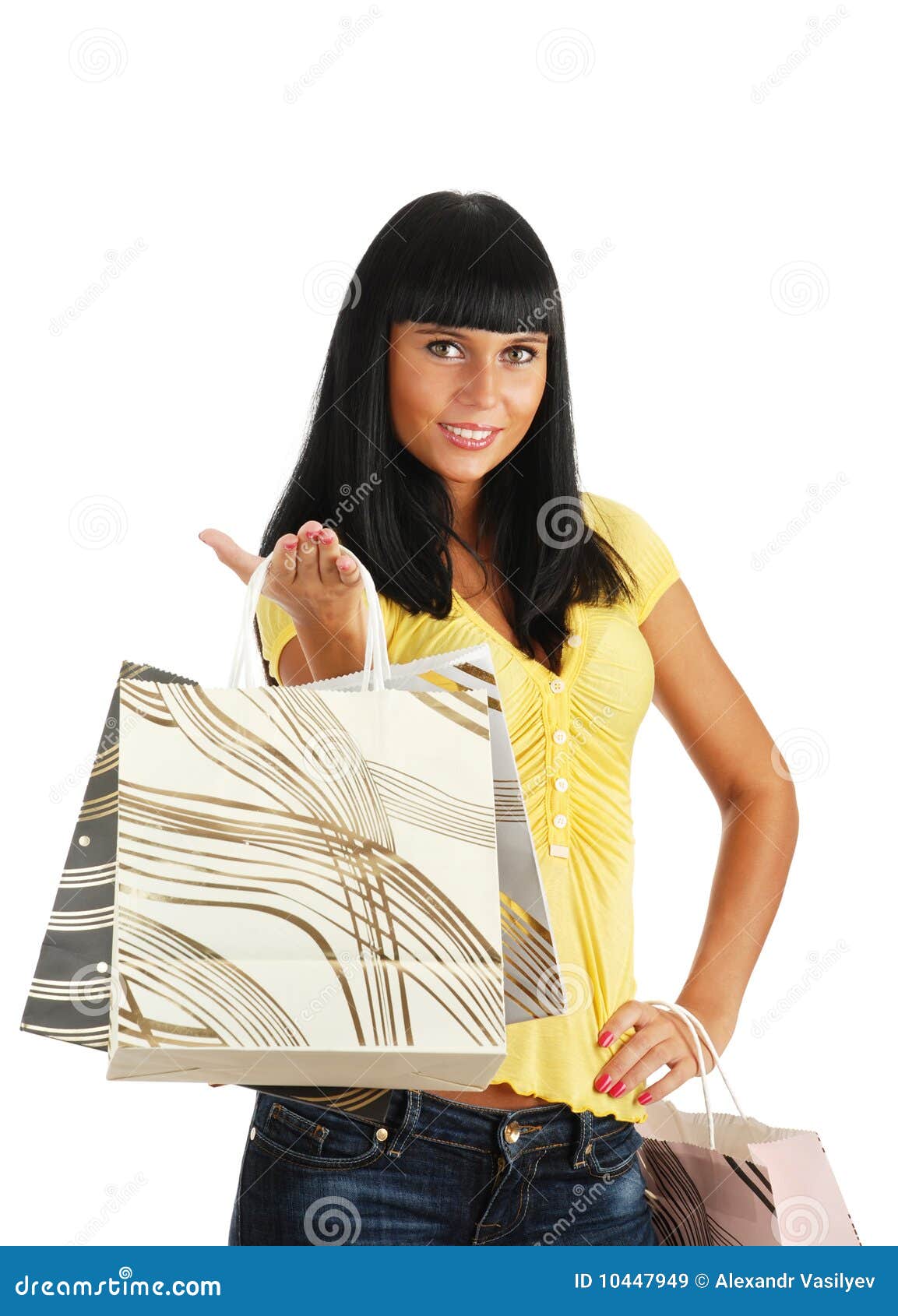 The Girl with Packages from Shop Stock Image - Image of commerce ...