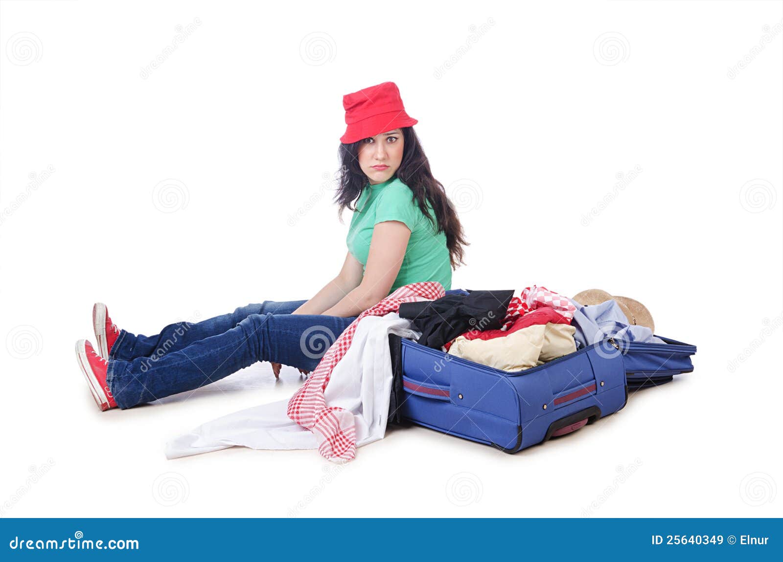 Girl packing for travel stock image. Image of holiday - 25640349