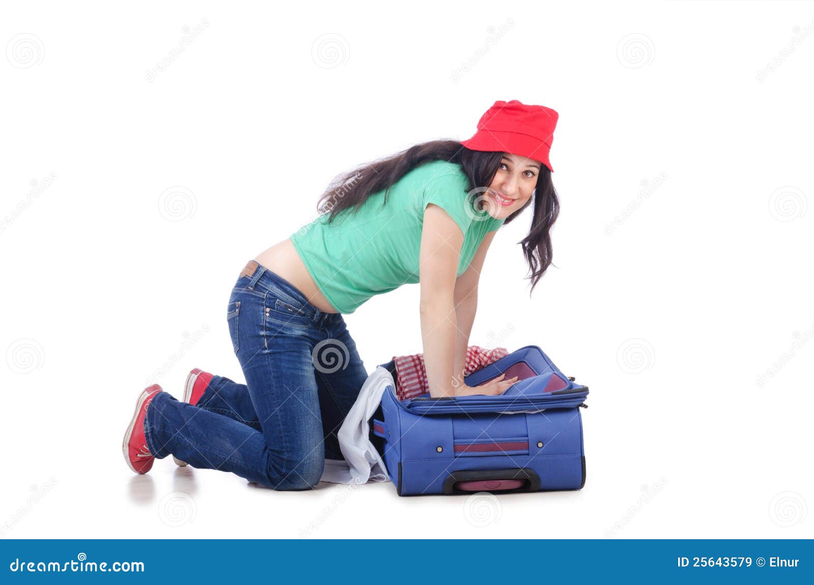 Girl Packing for Travel Vacation Stock Image - Image of person ...