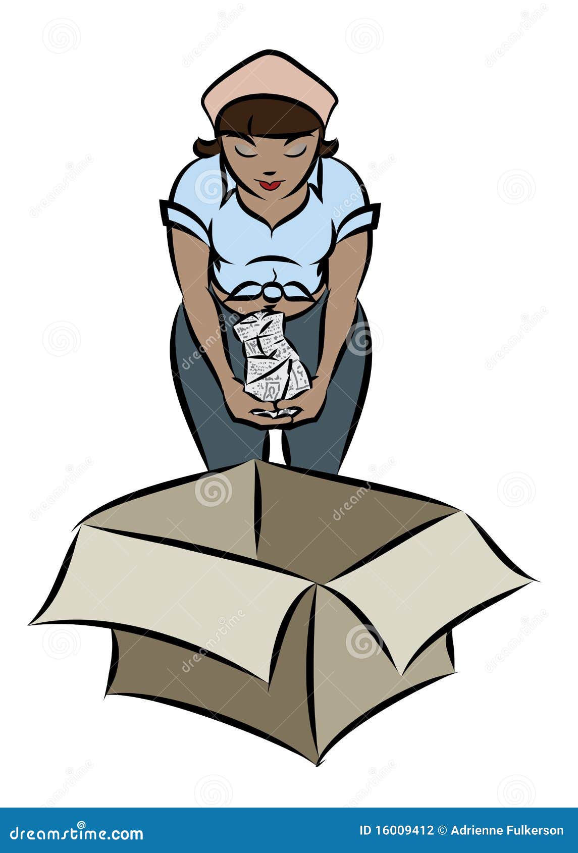 Girl Packing-Unpacking stock illustration. Illustration of unpacking ...