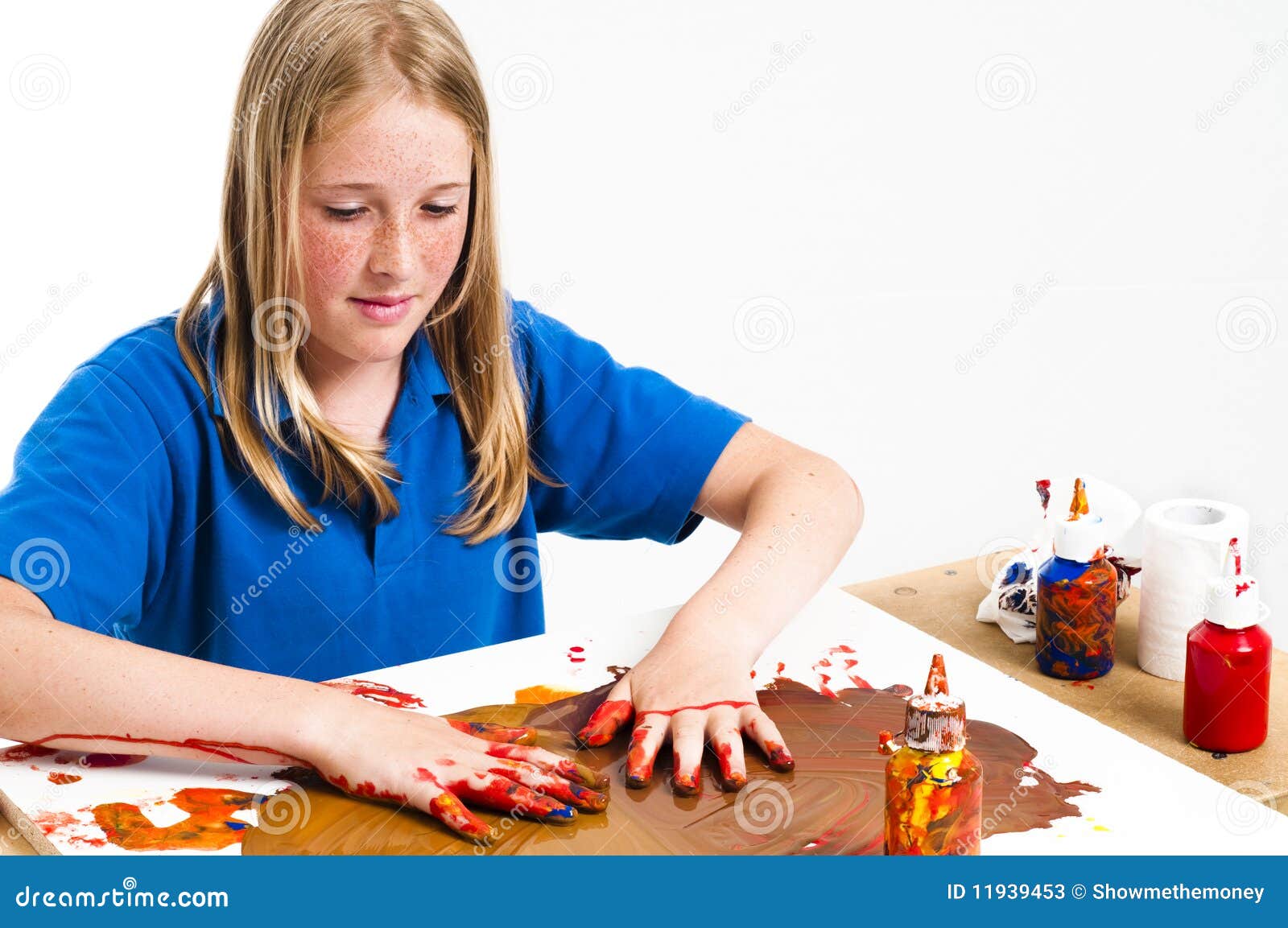 Girl and paint stock image. Image of artistic, splash - 11939453
