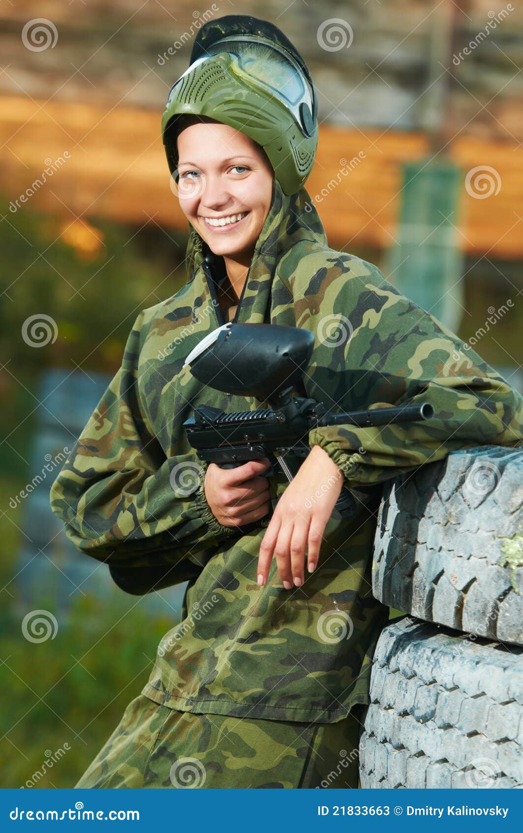 Girl paintball player stock image. Image of marker, paintball - 21833663