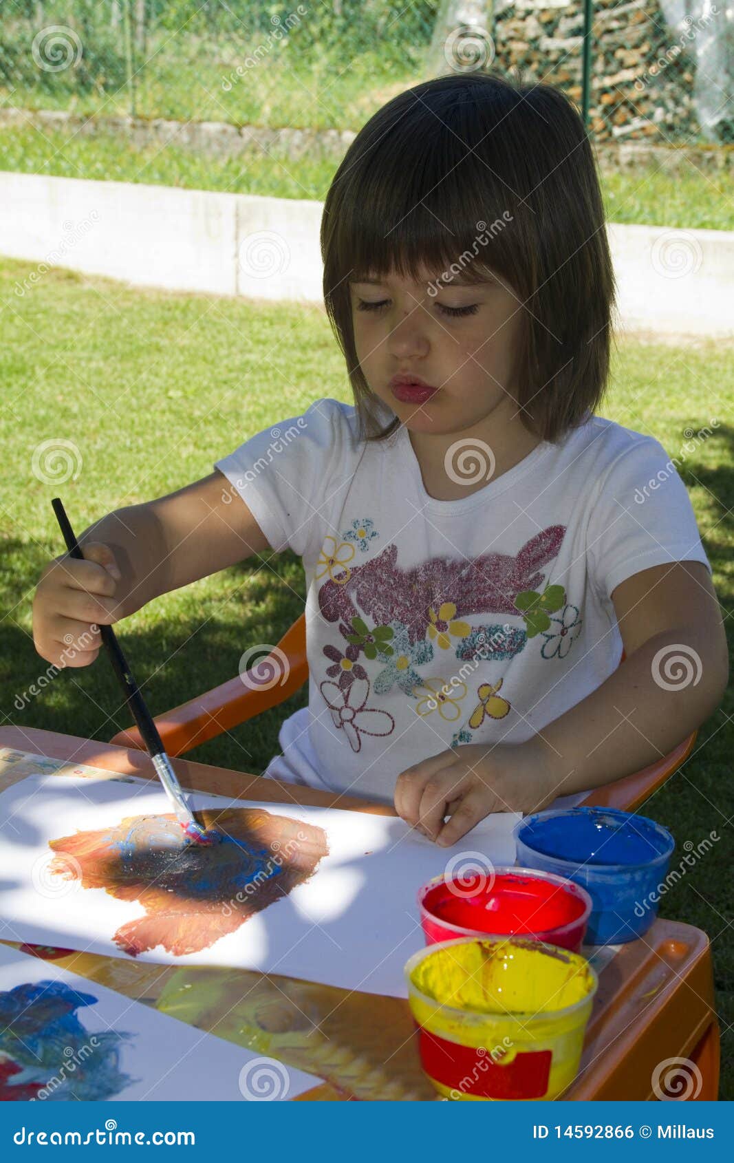 Girl painting stock photo. Image of child, educational - 14592866