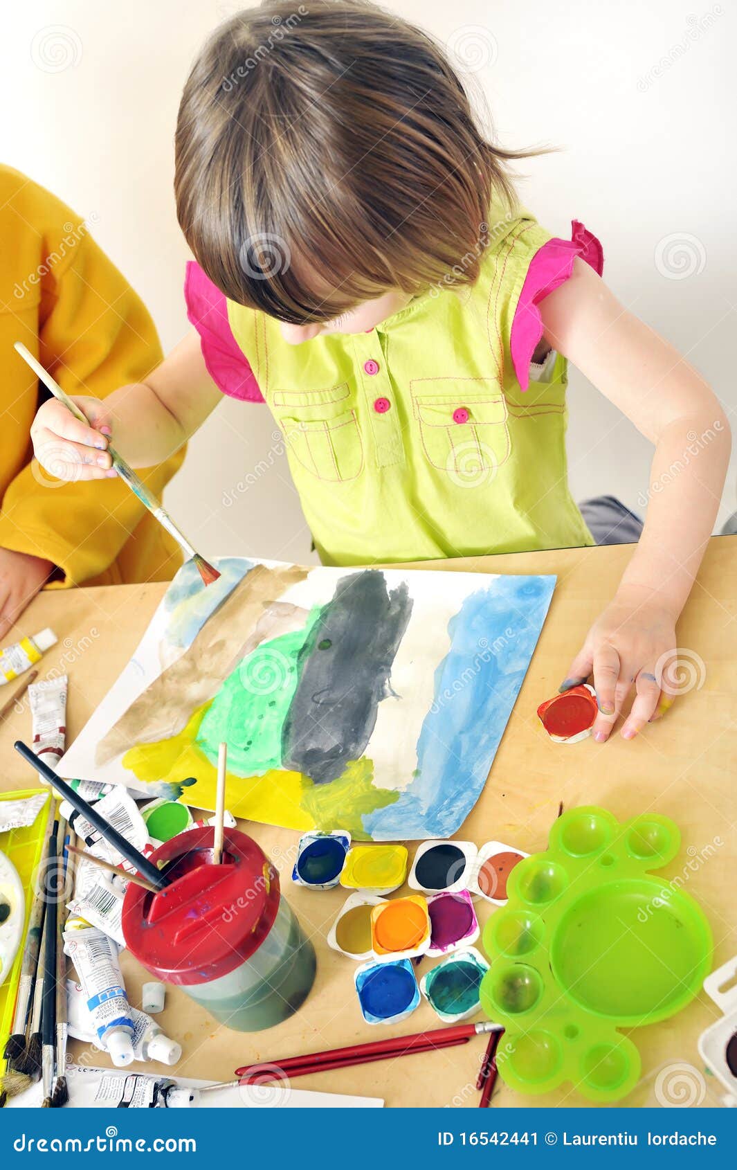 Girl painting stock image. Image of paintbrush, imagination - 16542441