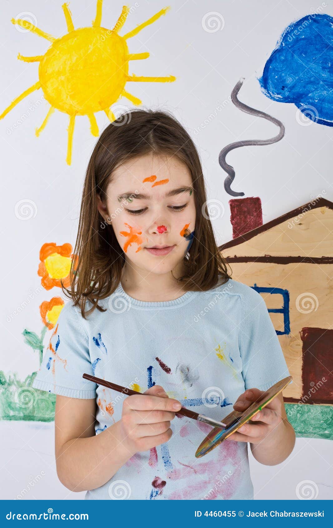 Girl painting stock image. Image of artistic, caucasian - 4460455