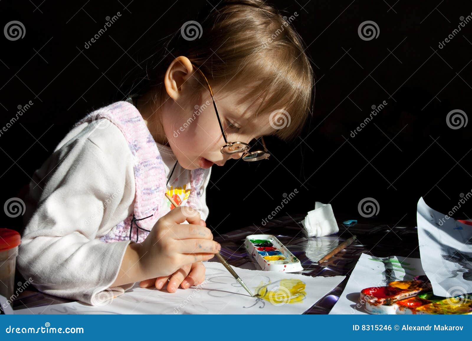 Girl painting stock photo. Image of color, female, drawing - 8315246
