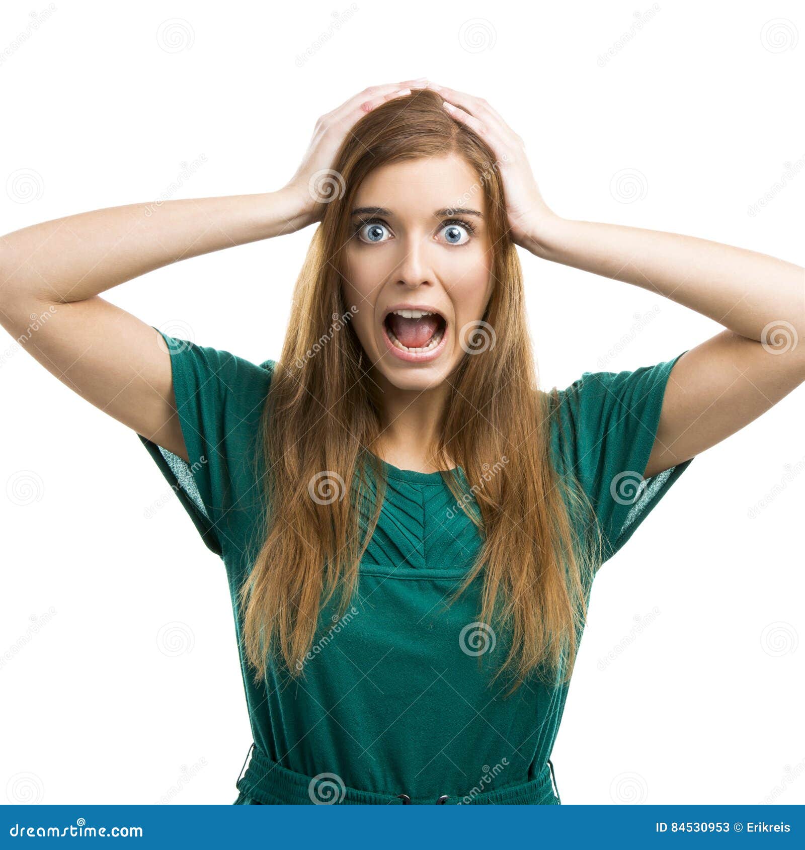 Girl in Panic stock image. Image of panic, caucasian - 84530953