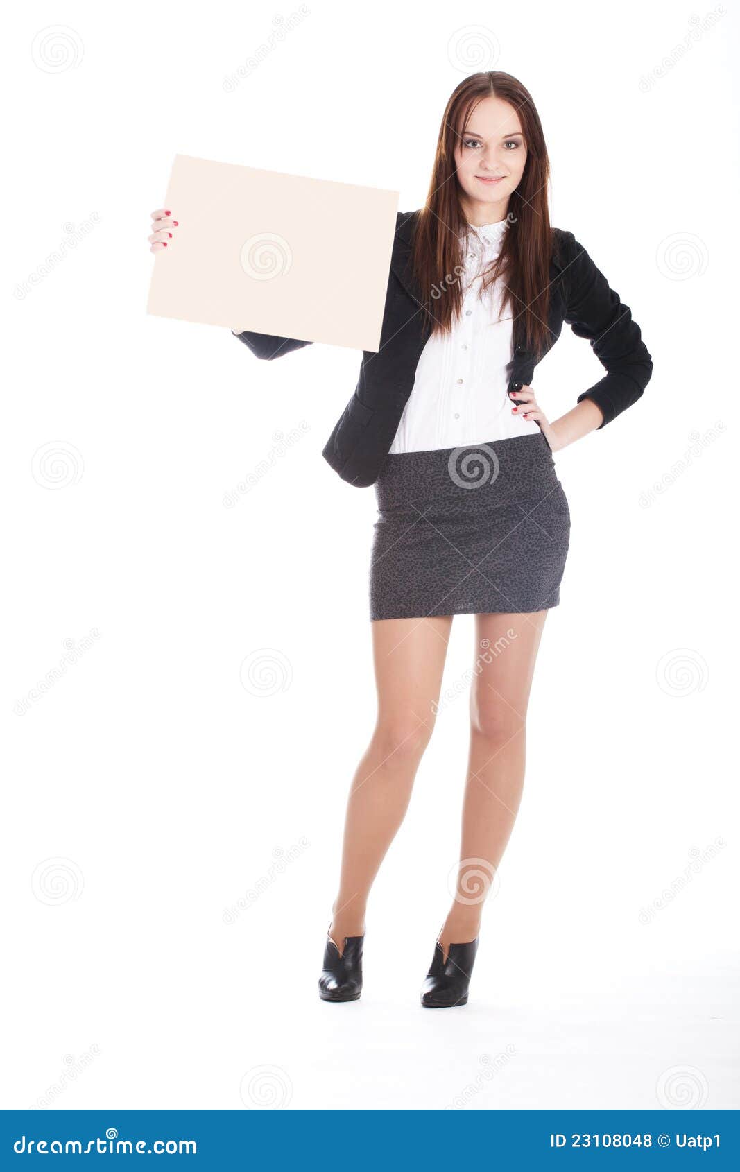 Girl with a paper stock photo. Image of attractive, sheet - 23108048