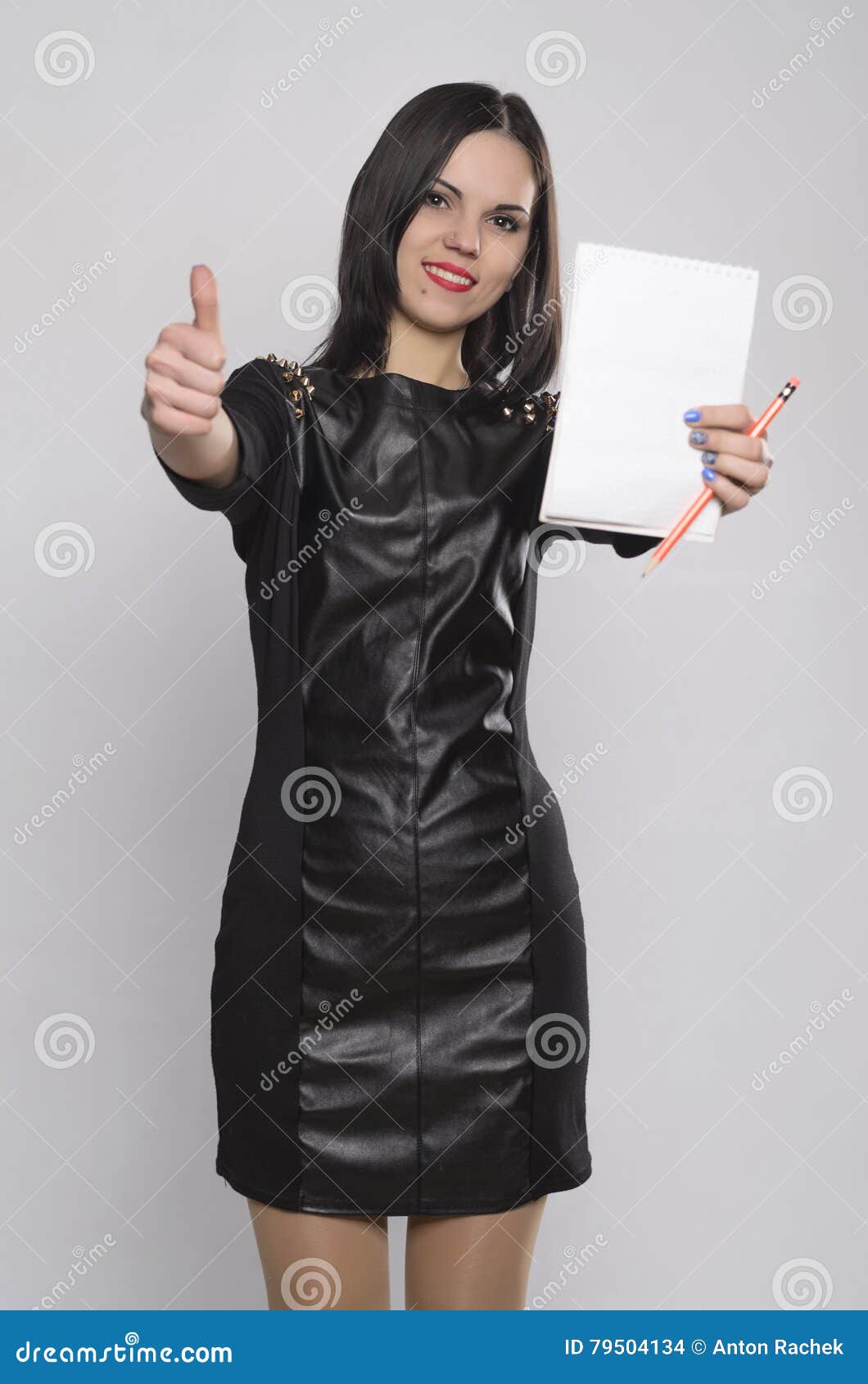 Girl with paper in hand stock photo. Image of message - 79504134