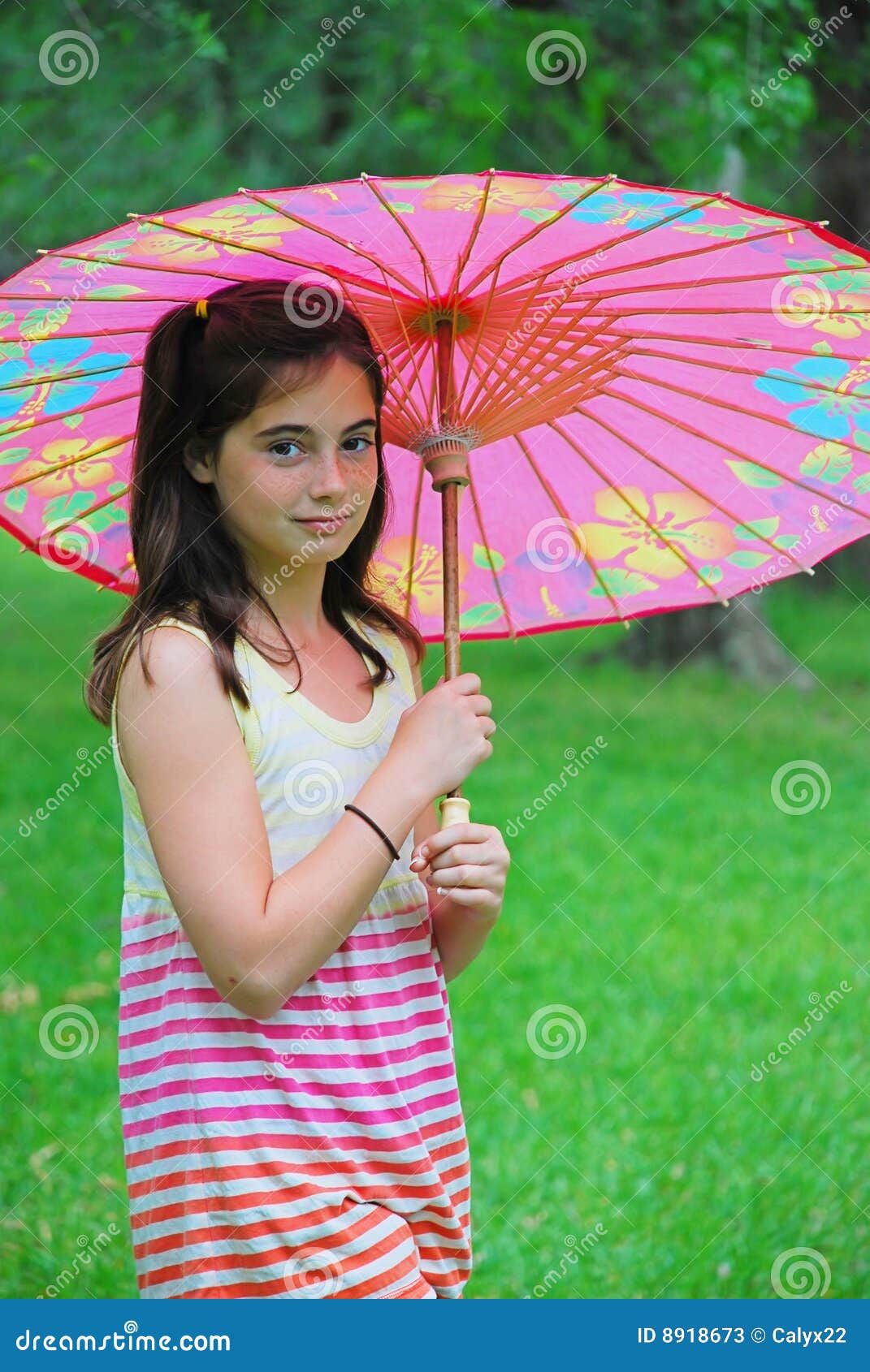 Girl With Parasol Picture. Image: 8918673