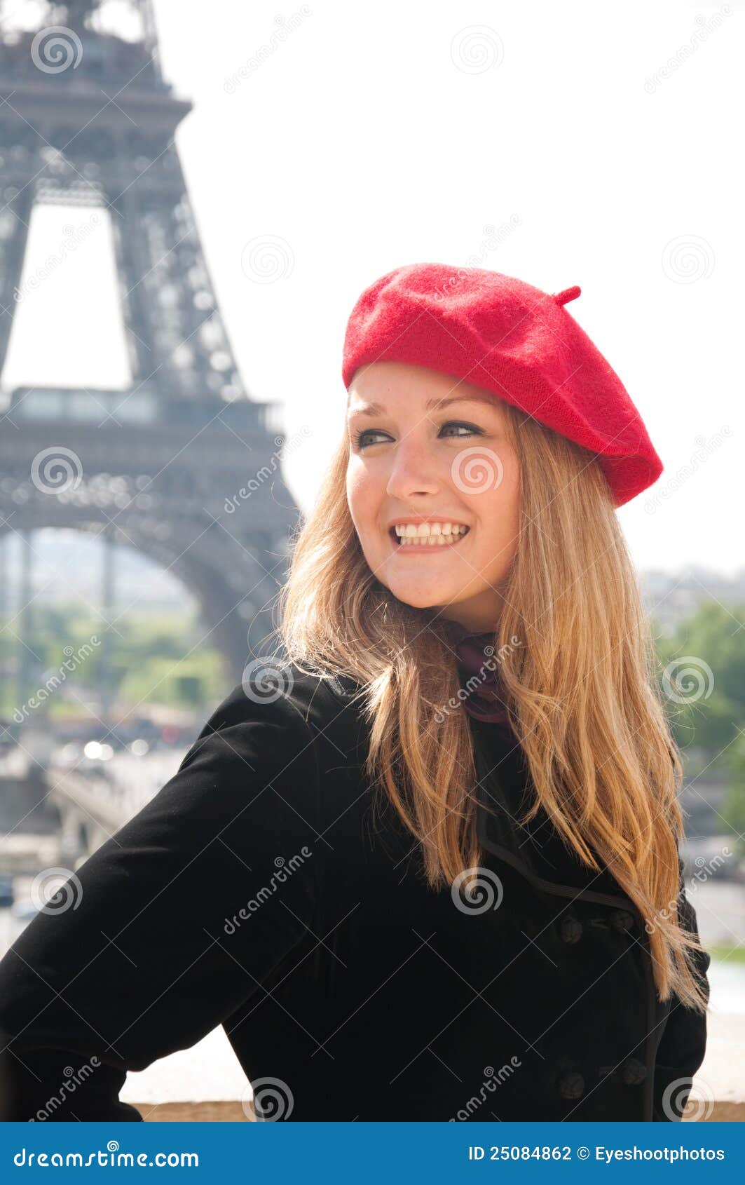 Girl in Paris stock photo. Image of woman, tourist, blonde - 25084862
