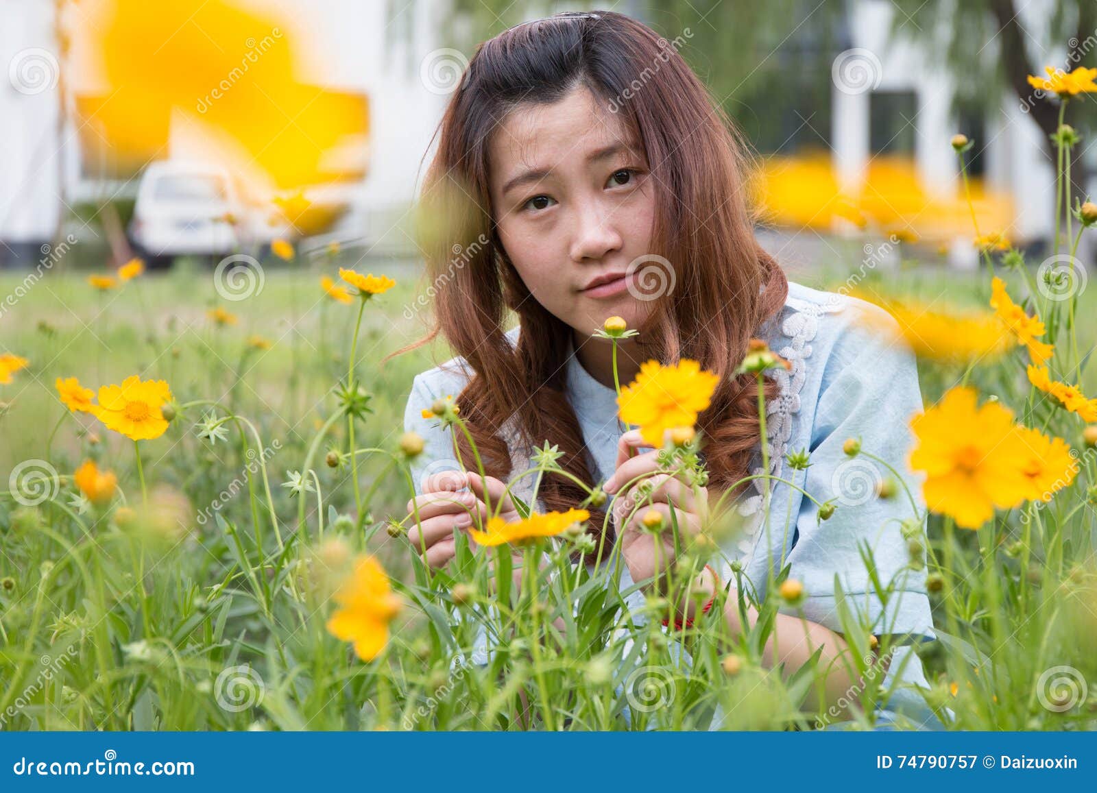 Girl in the park stock image. Image of natural, happy - 74790757