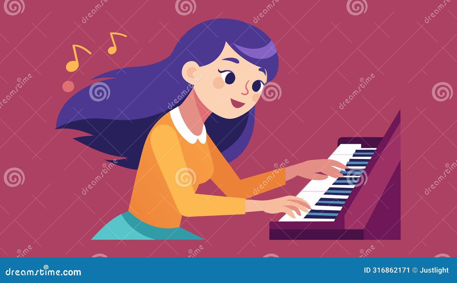 A Girl Passionately Playing The Piano Explaining The History And ...