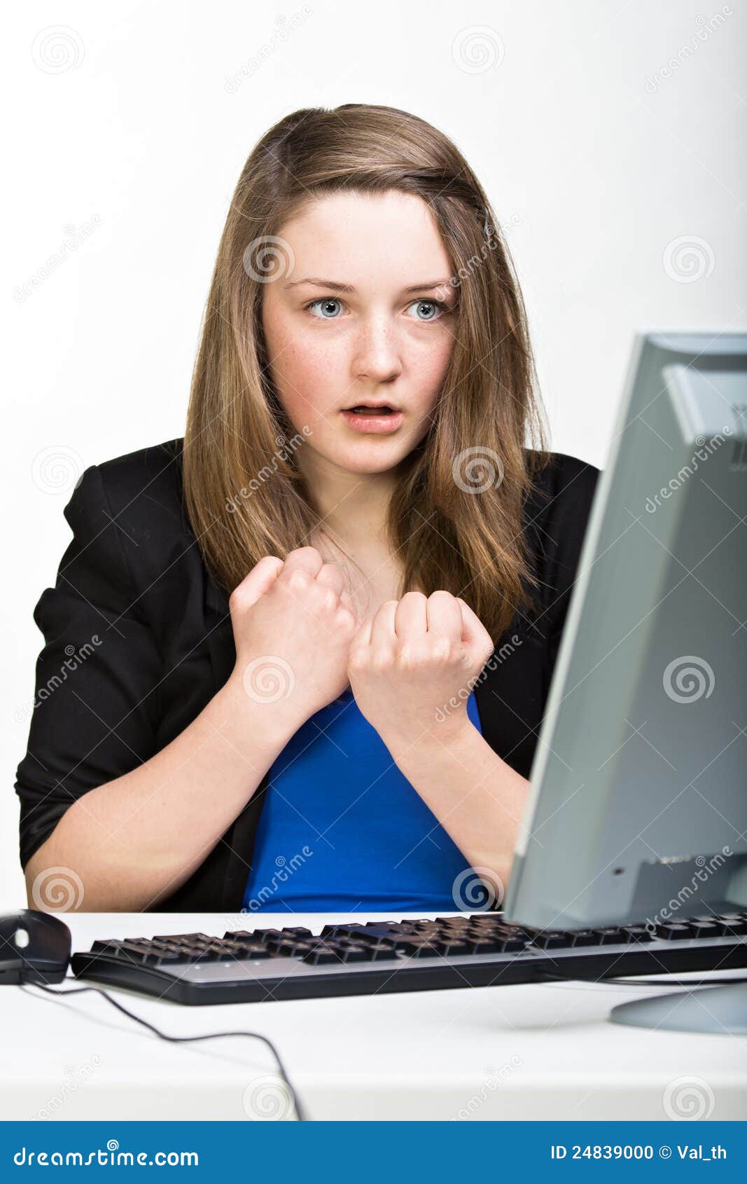 Girl with pc stock photo. Image of computer, internet - 24839000