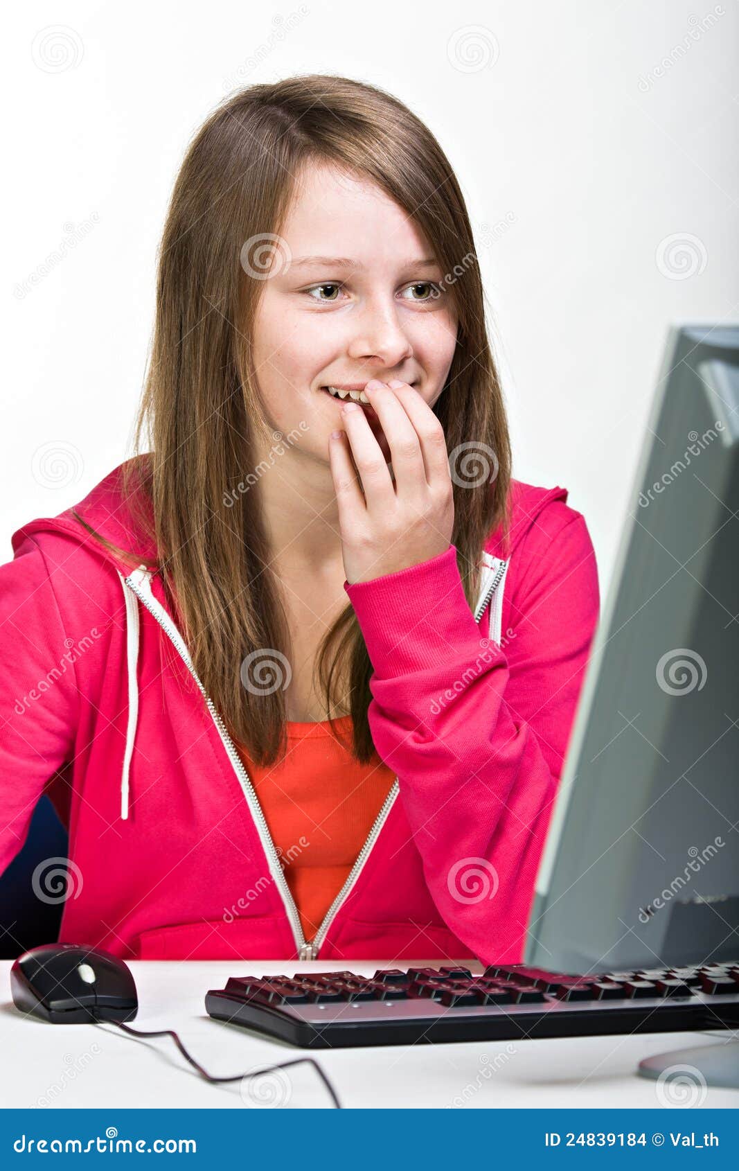 Girl with pc stock photo. Image of community, communications - 24839184