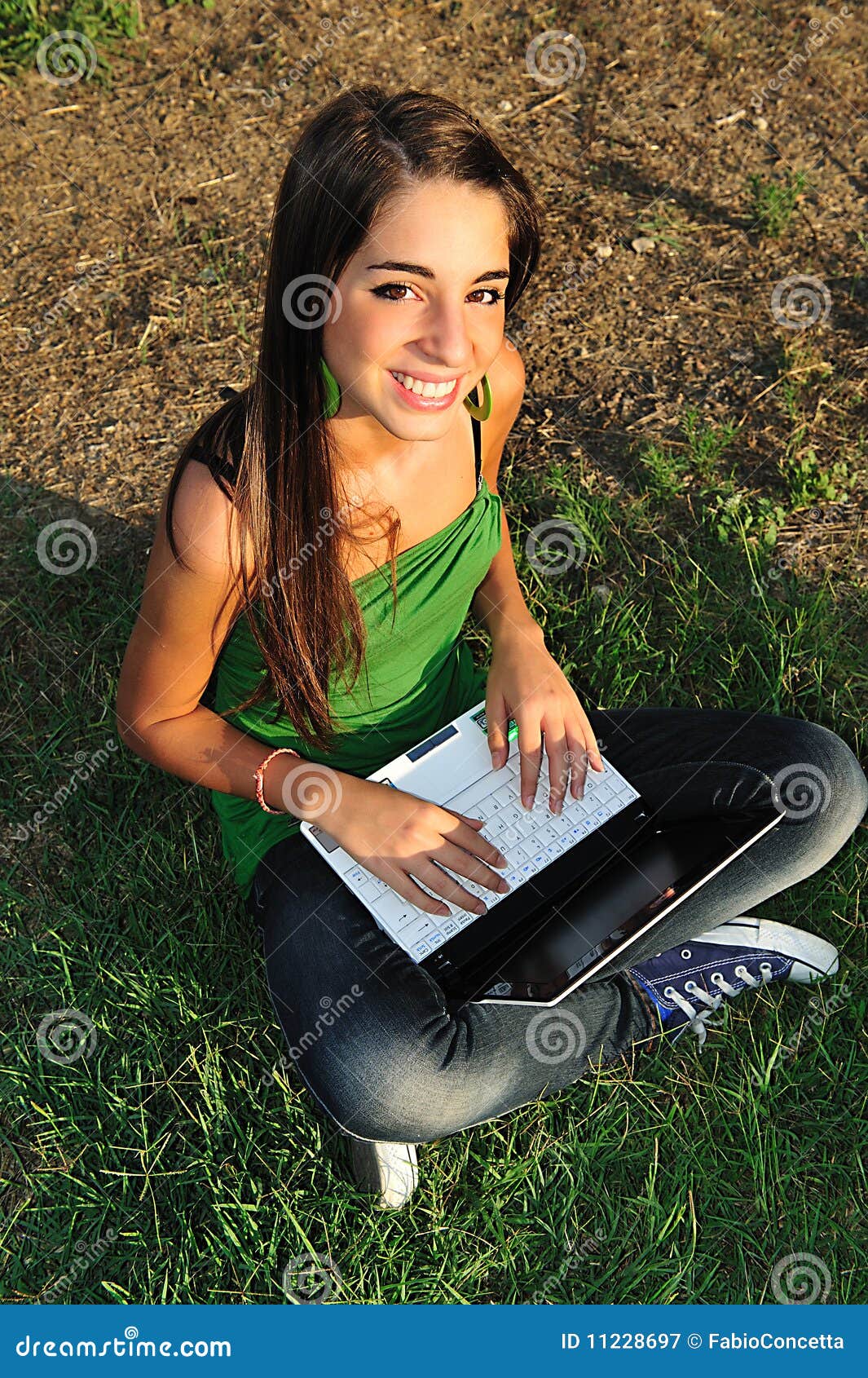 Girl with Pc 3 stock image. Image of shopping, netbook - 11228697