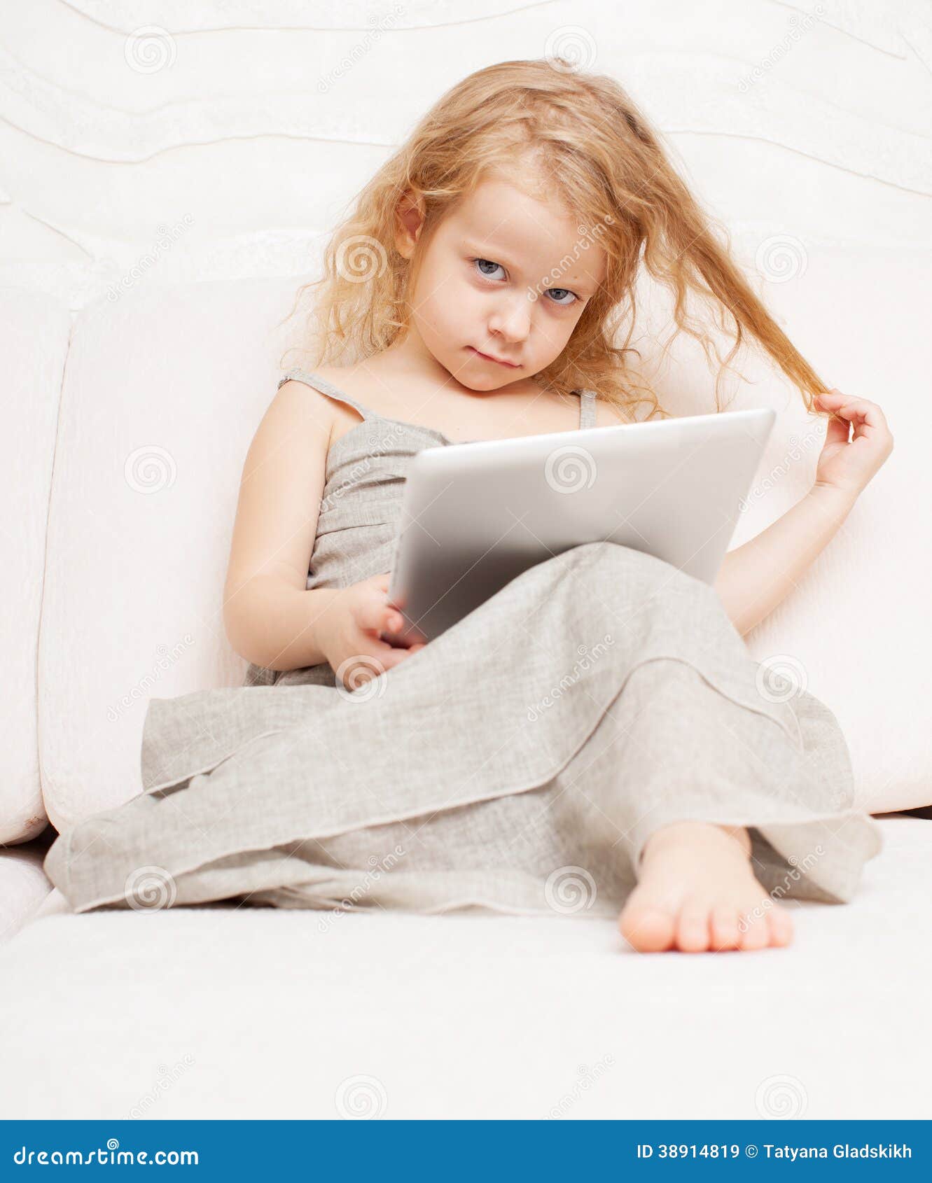 Girl with pc stock image. Image of children, person, cheerful - 38914819