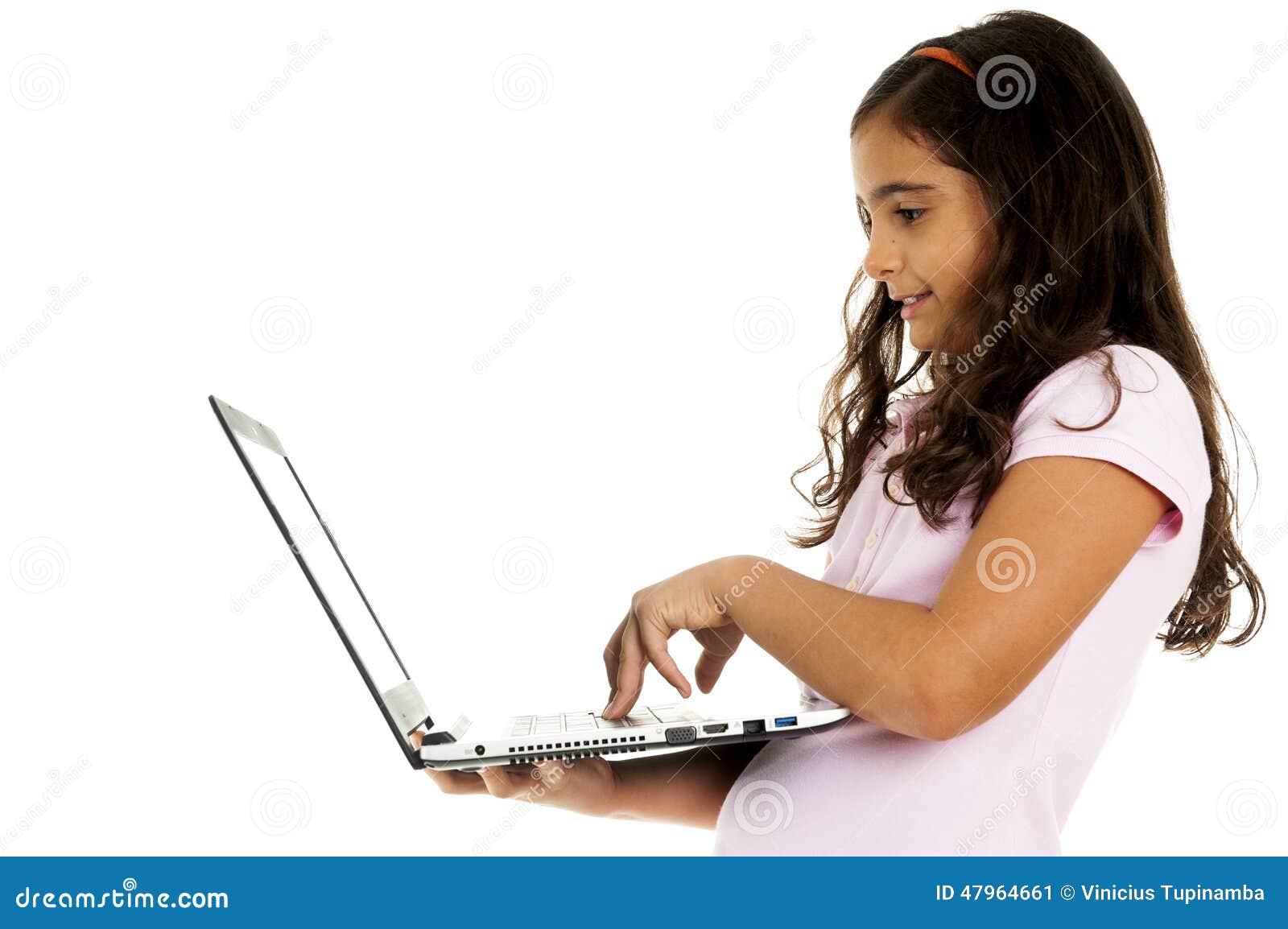 Girl and PC stock image. Image of search, computer, mobile - 47964661