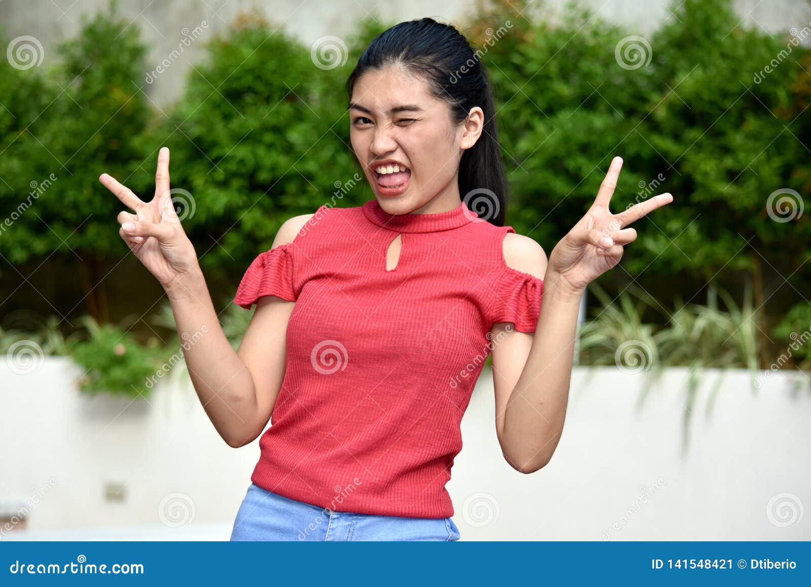 Girl and Peace Sign stock image. Image of pacifism, female - 141548421