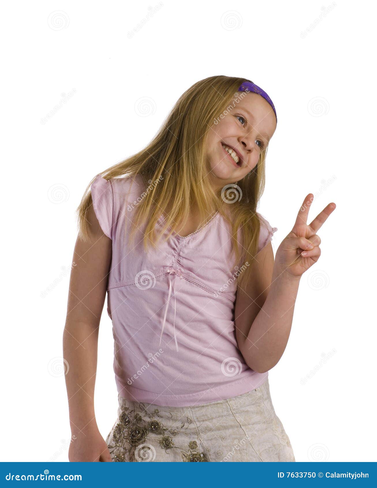 Girl Peace Sign stock photo. Image of relax, youth, sign - 7633750