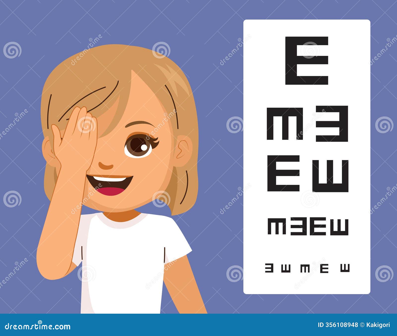 Girl on Pediatrician Vision Visit Vector Illustration Stock Vector ...