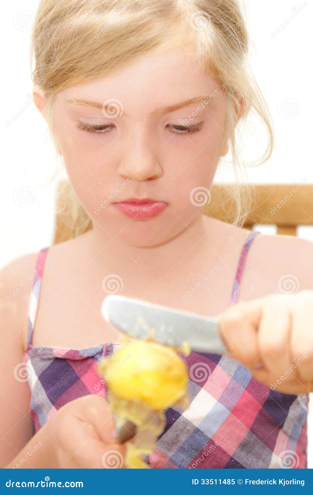 Girl peeling a potato stock image. Image of girl, nutrition - 33511485
