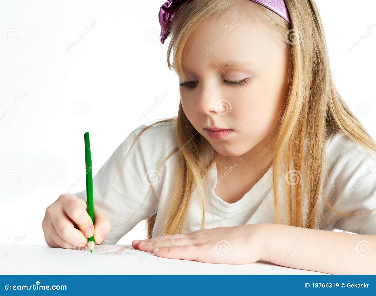 Girl With Pencil Royalty Free Stock Images - Image: 18766319