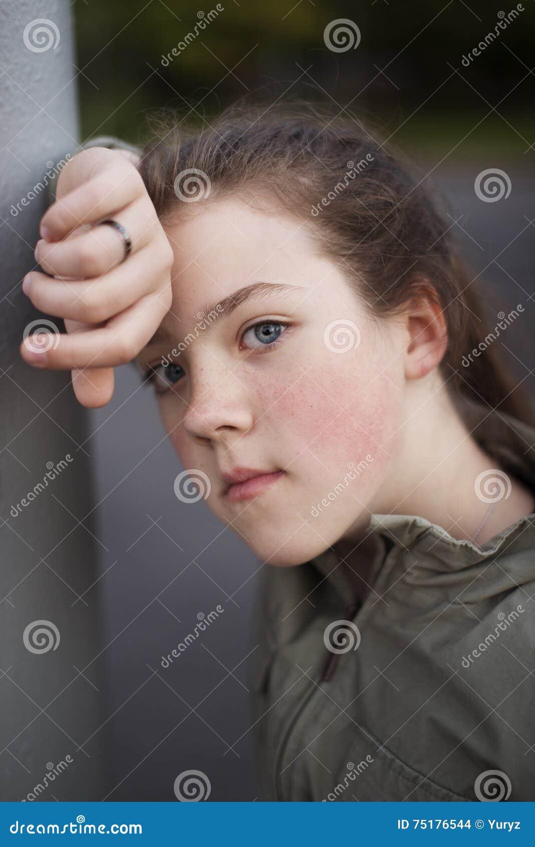 Girl in pensive mood stock photo. Image of long, portrait - 75176544