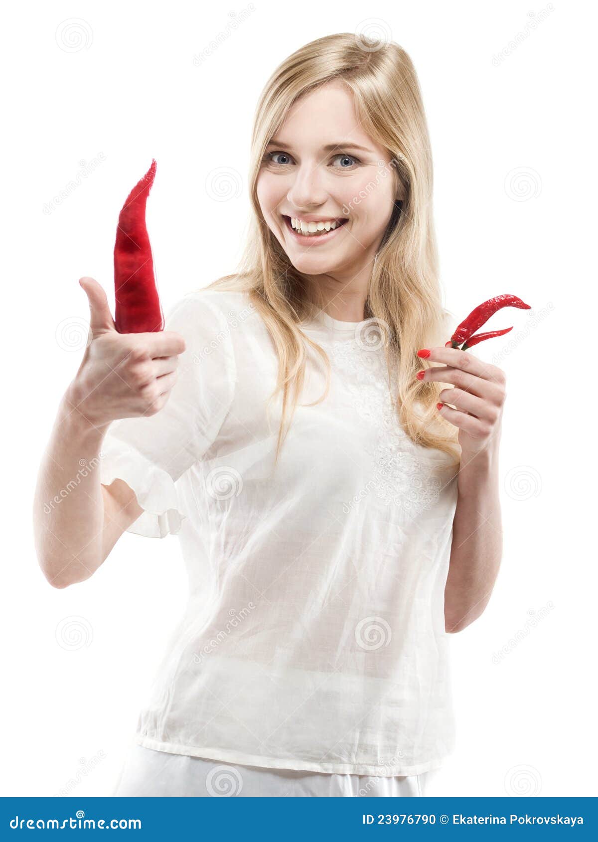 Girl with pepper stock photo. Image of fresh, freshness - 23976790