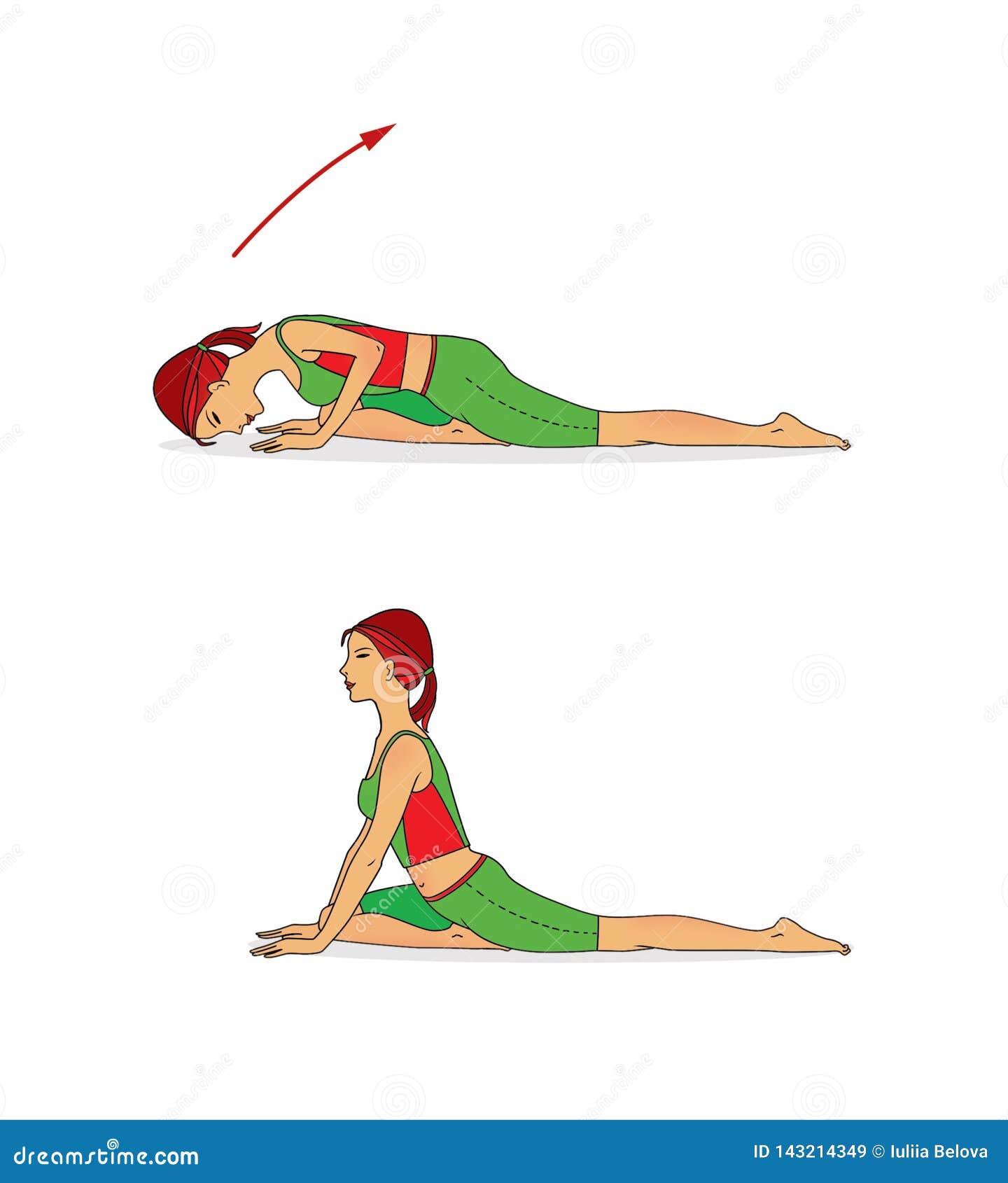 Slopes Forward, Girl Performs An Exercise To Stretch The Muscles Of The ...