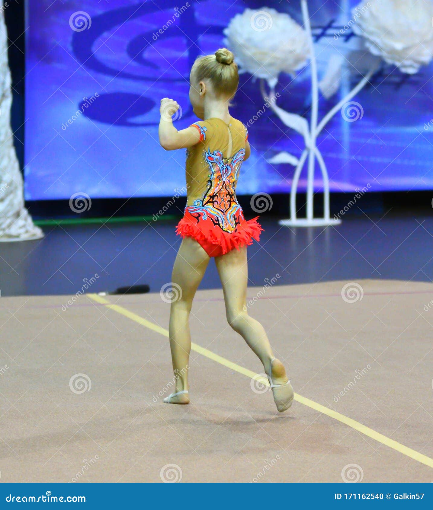Girl Performs Exercises in Rhythmic Gymnastics Editorial Image - Image ...