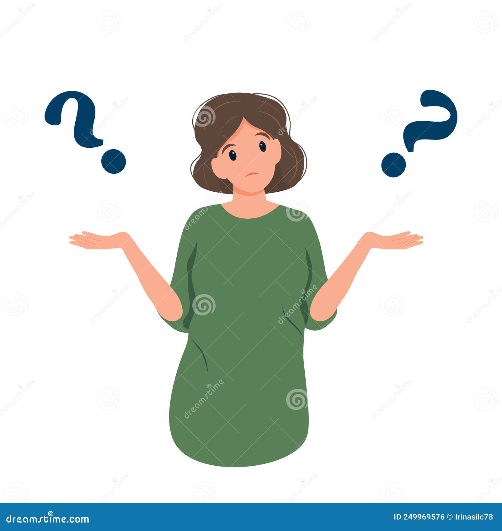 A girl in perplexity stock illustration. Illustration of choose - 249969576