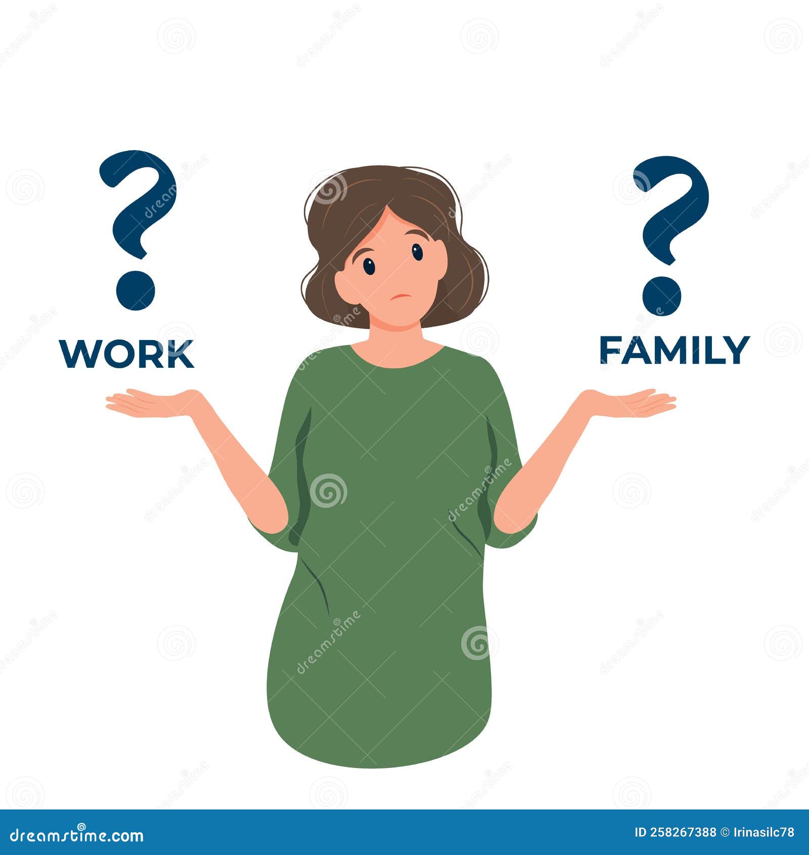 A girl in perplexity stock vector. Illustration of human - 258267388