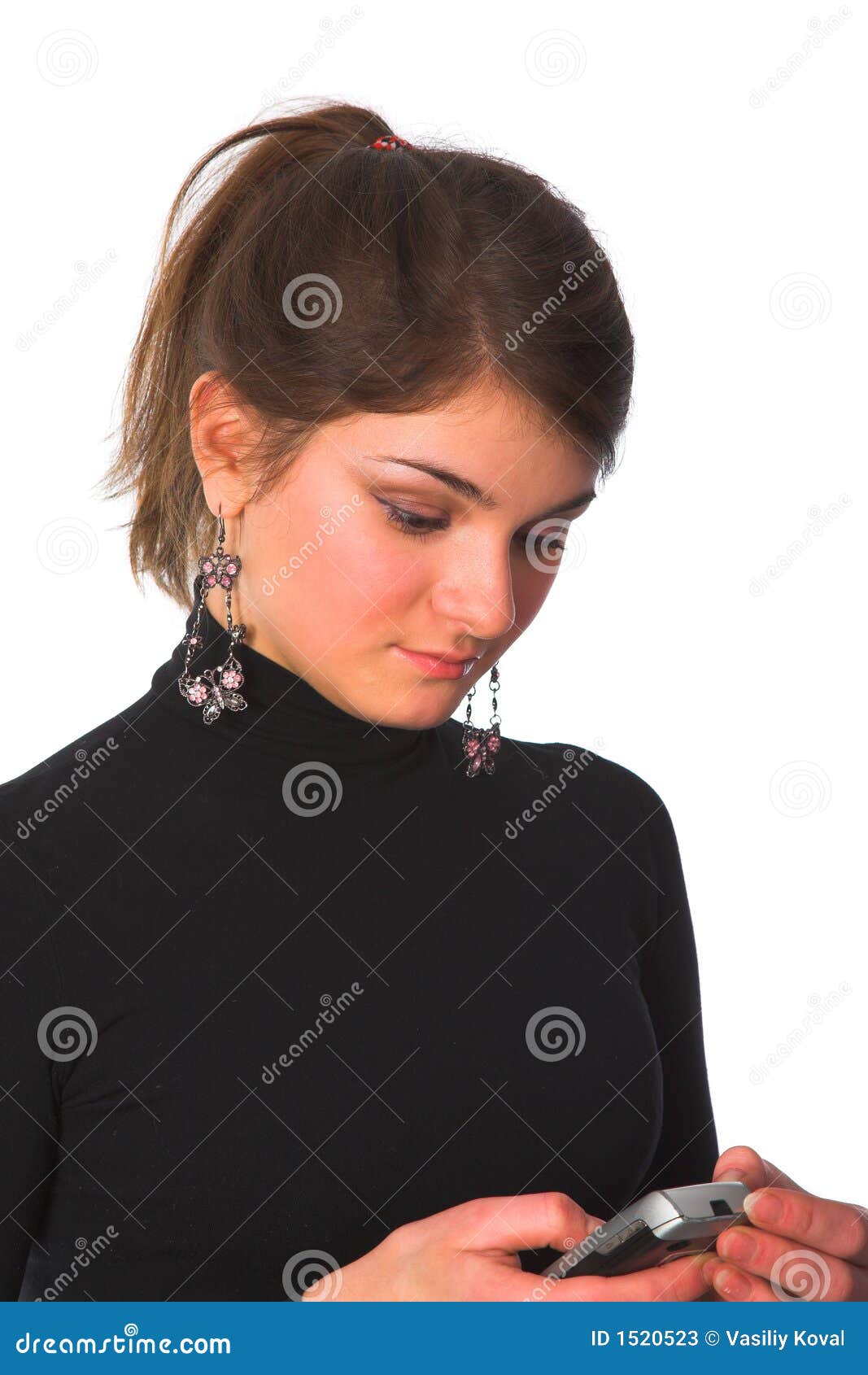 Girl with phone stock image. Image of person, businesswoman - 1520523