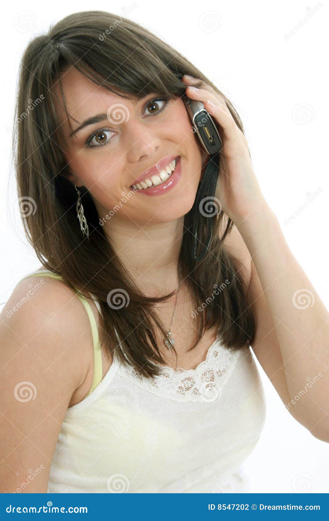 Girl at phone stock photo. Image of gorgeous, gloss, center - 8547202