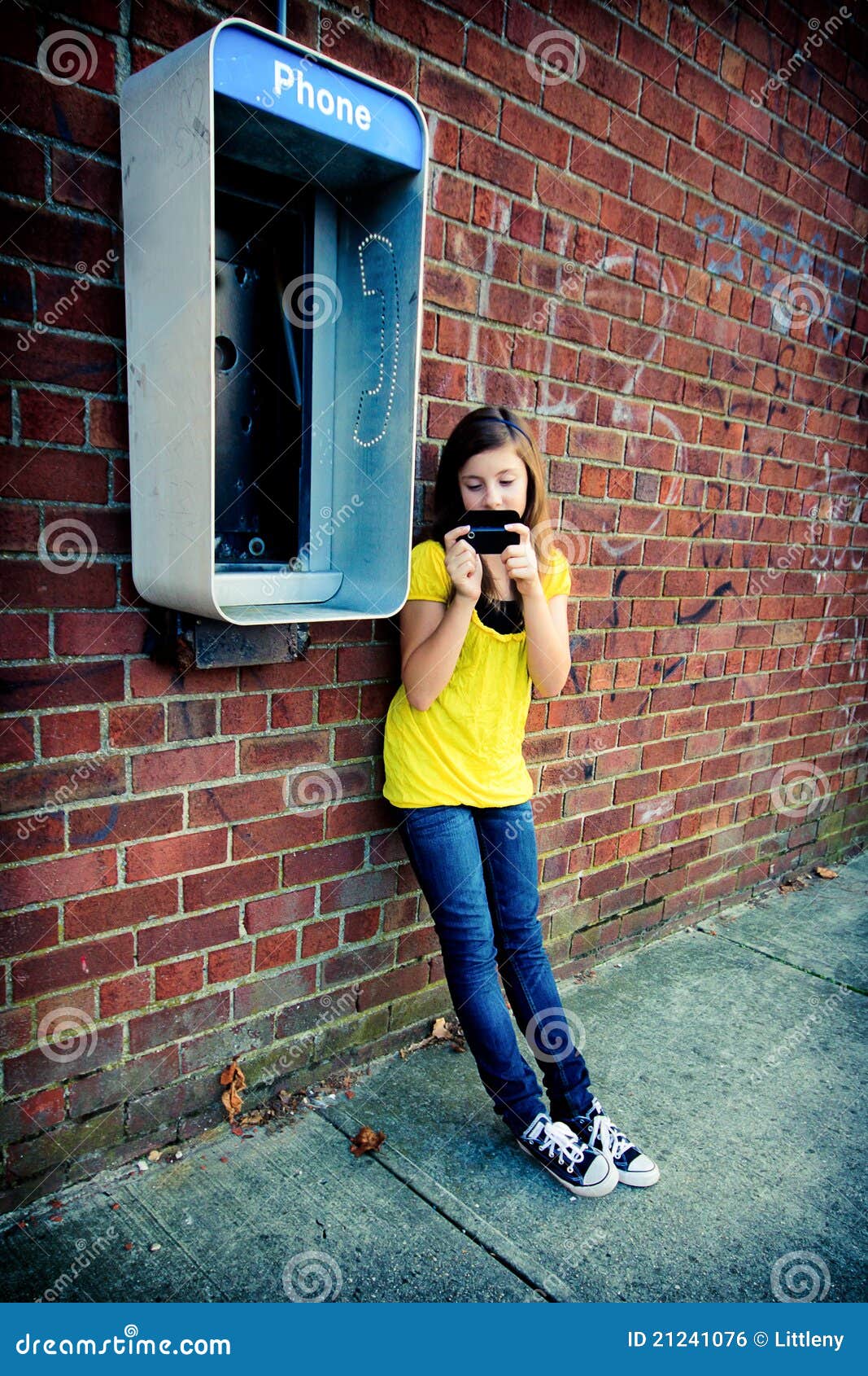 Girl And Phones Picture. Image: 21241076