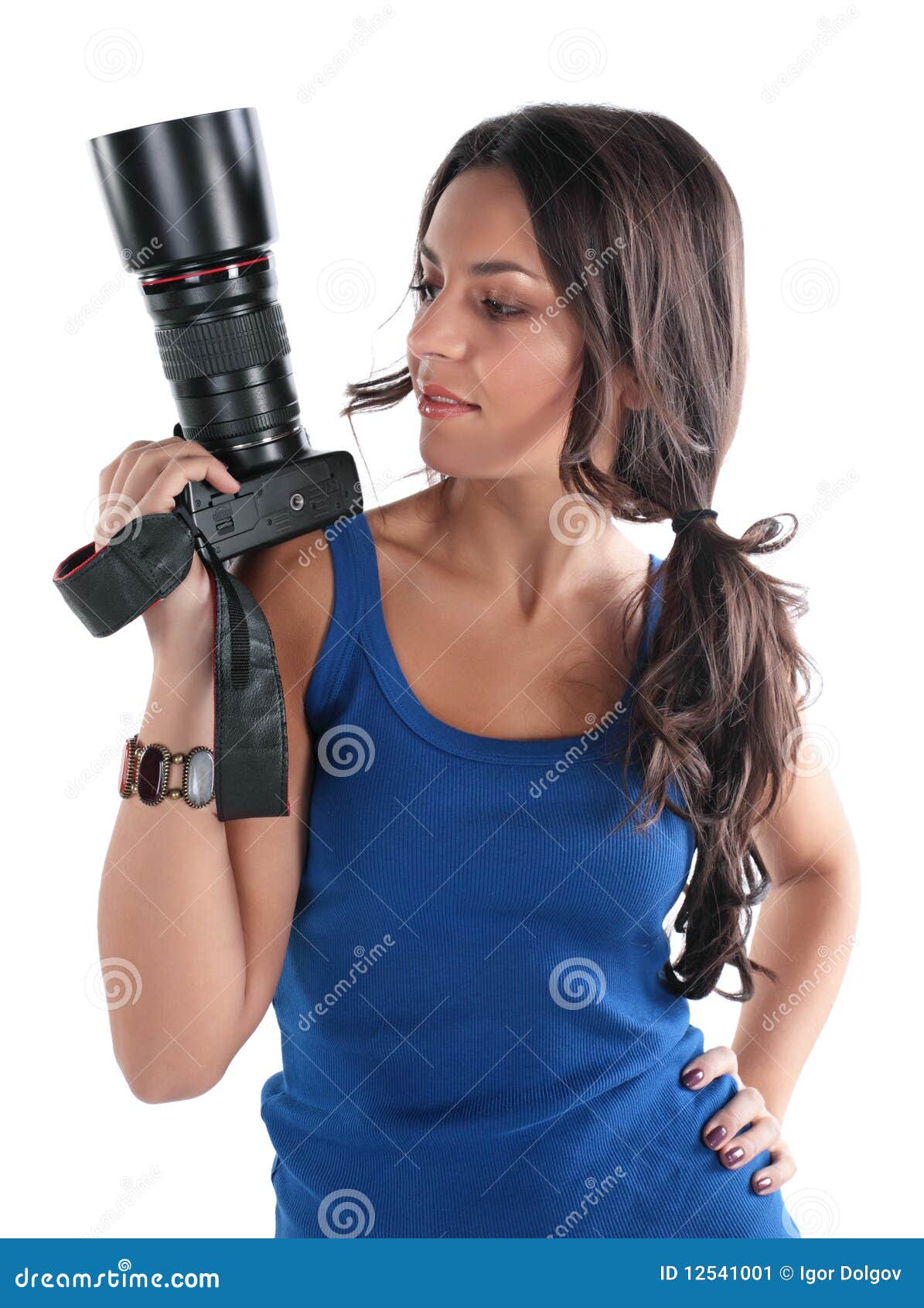 The girl the photographer stock image. Image of female - 12541001