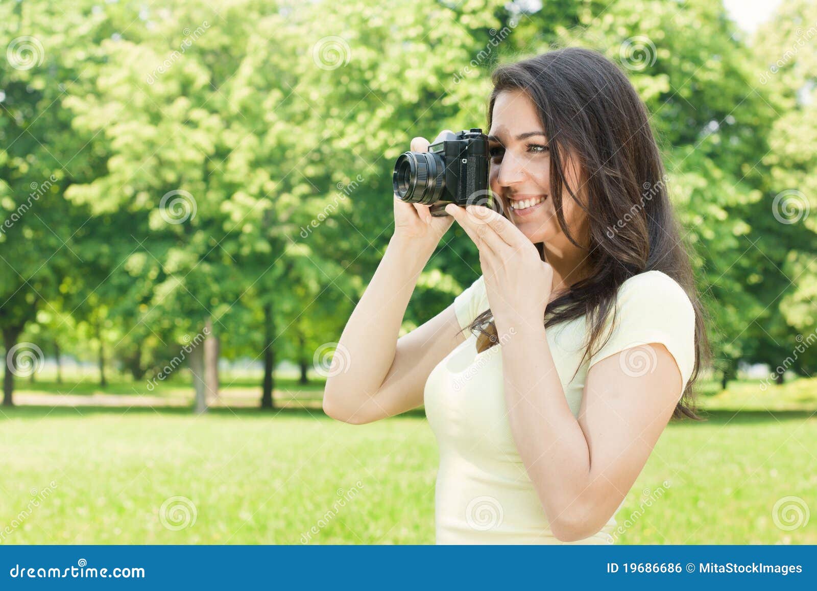 Girl photographer stock photo. Image of vacation, people - 19686686