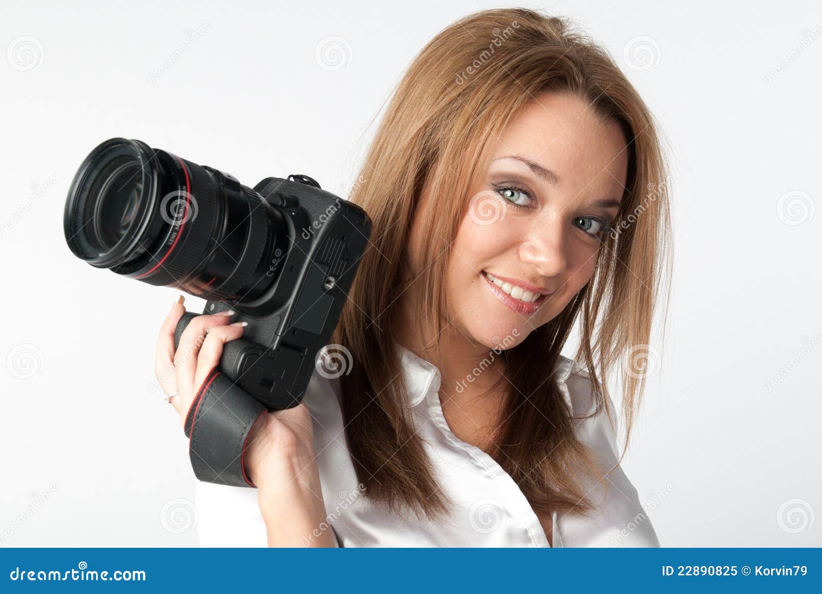 Girl-photographer stock image. Image of person, frame - 22890825