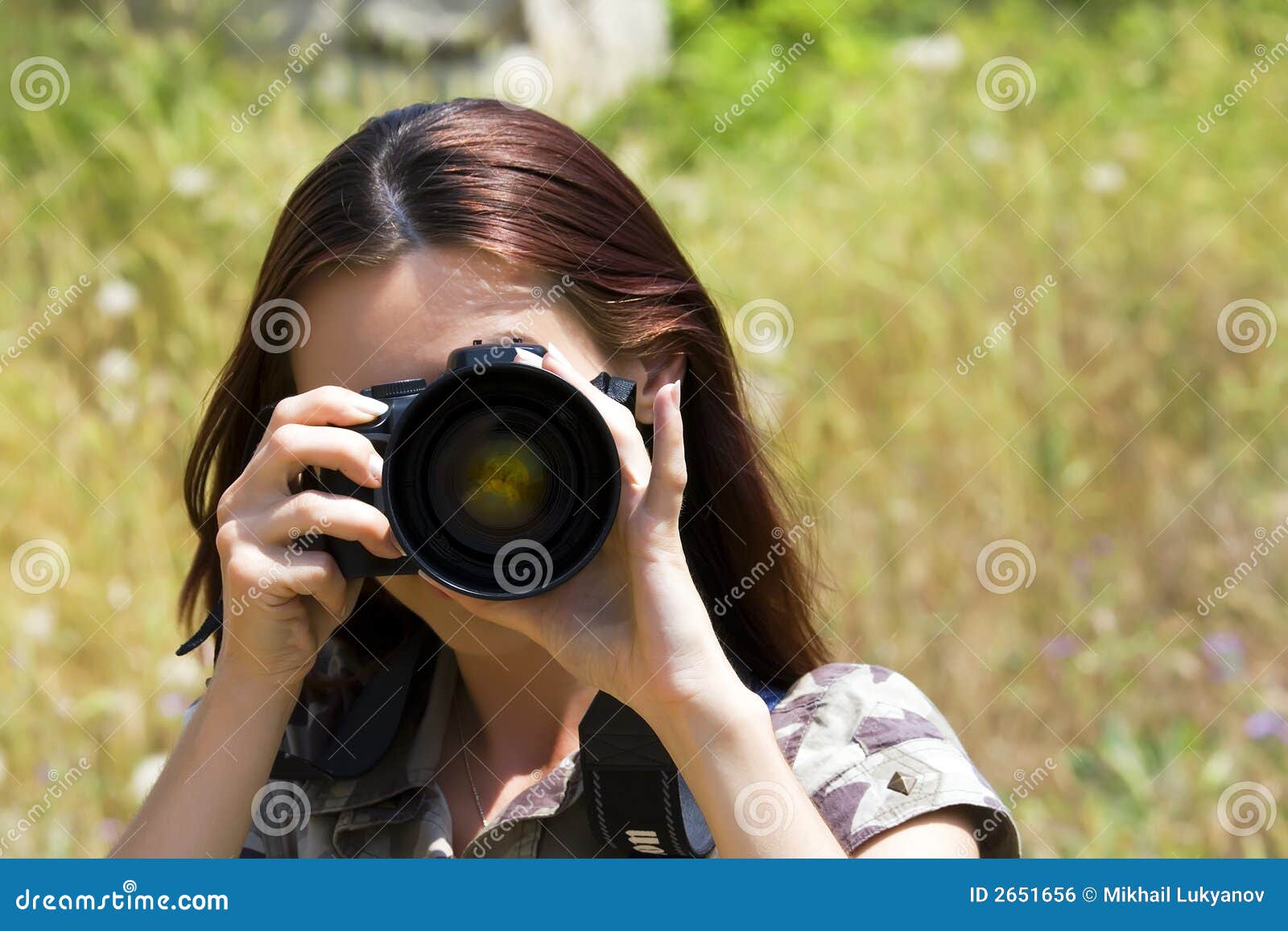 The girl the photographer stock photo. Image of nature - 2651656