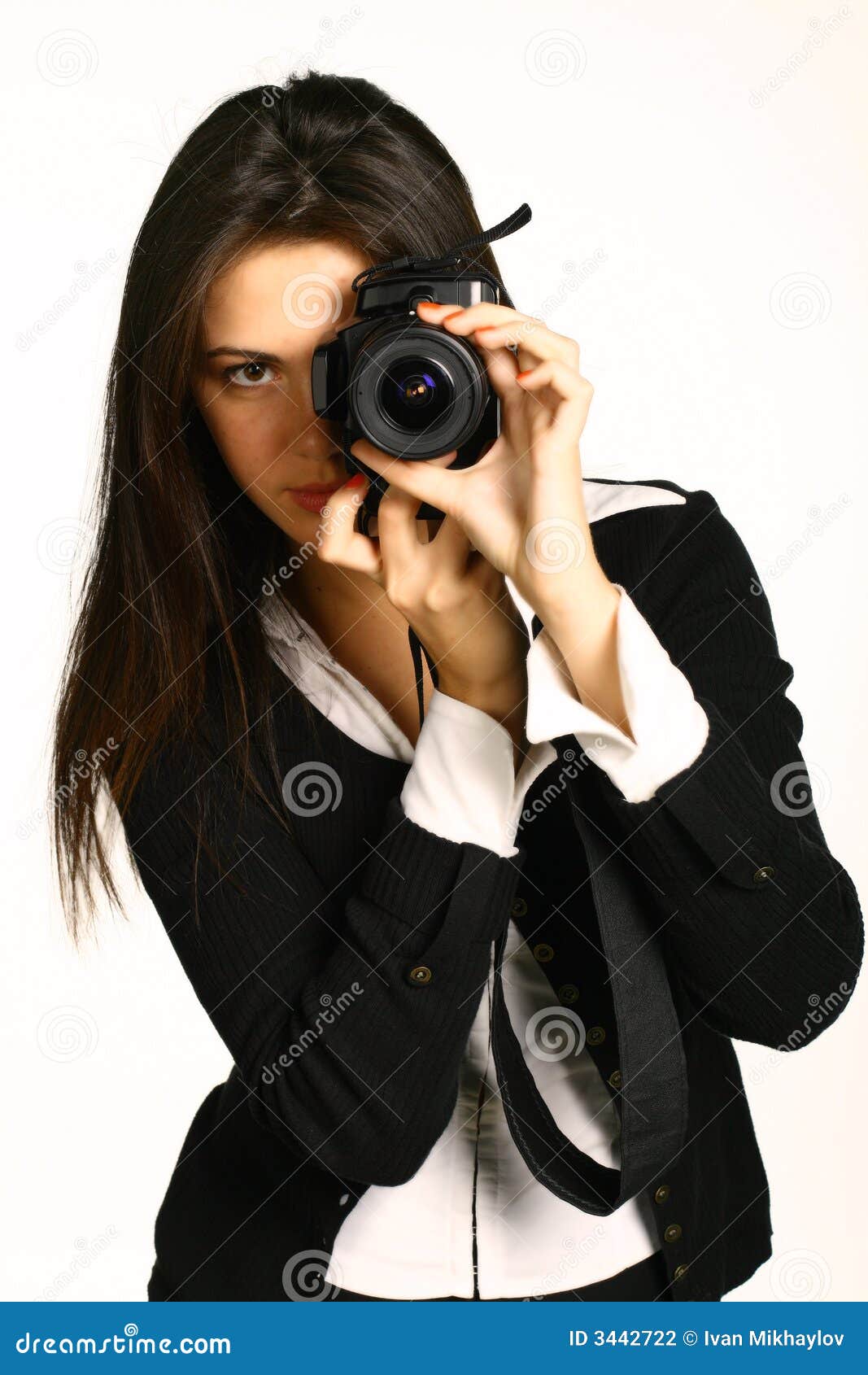 Girl photographer stock photo. Image of digital, hand - 3442722