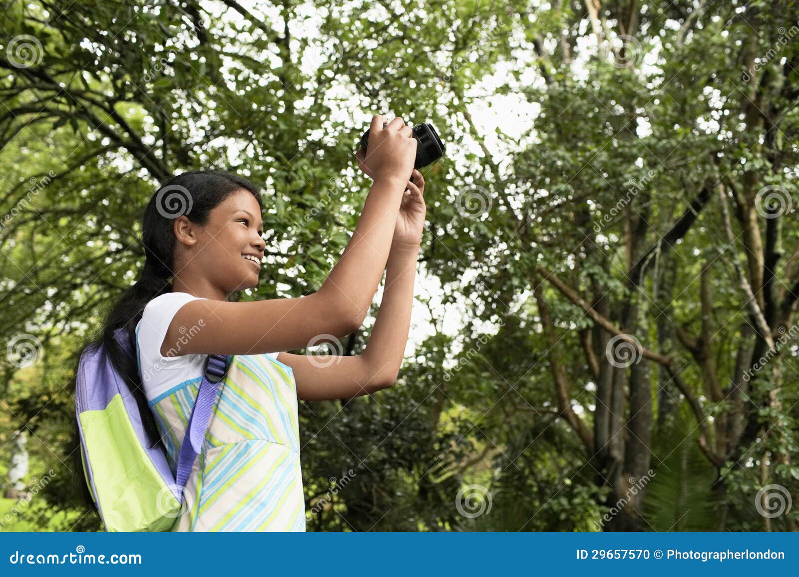 Girl Photographing A Backpacker In The Lofoten Mountains Observing The ...