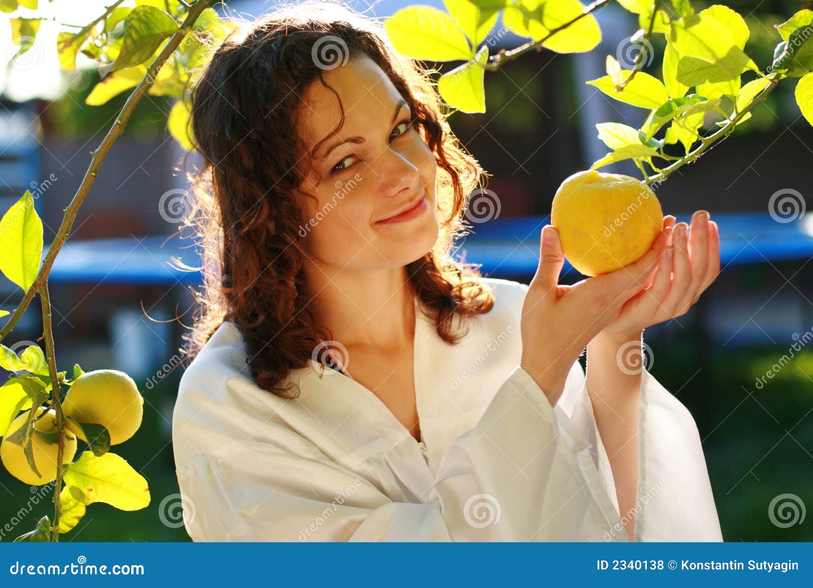 Girl Picking Up Fresh Fruit Stock Photo - Image of picking, attractive ...