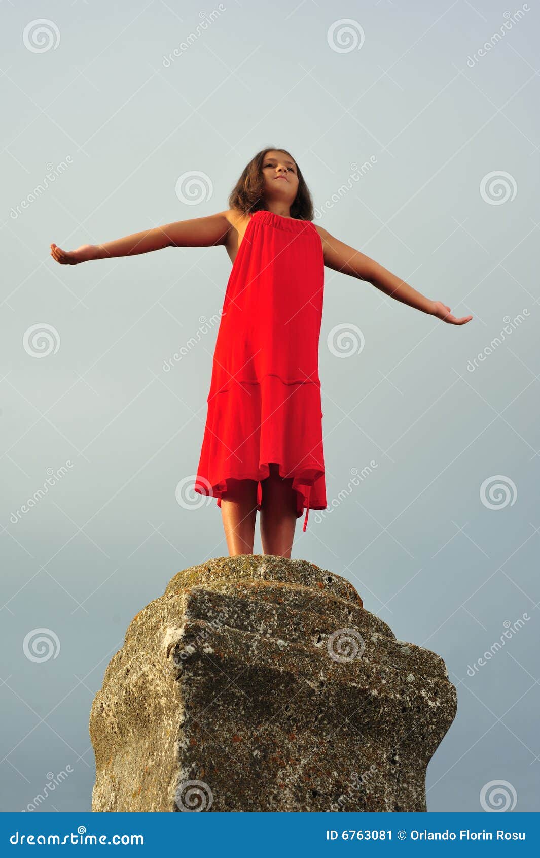 Girl on pillar column stock image. Image of purity, mystery - 6763081