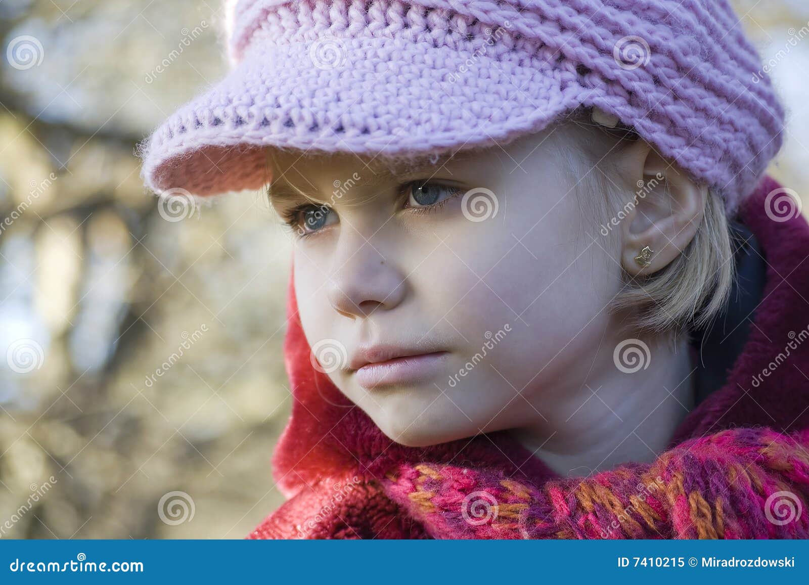 A girl in a pink cap stock image. Image of eyes, fashion - 7410215