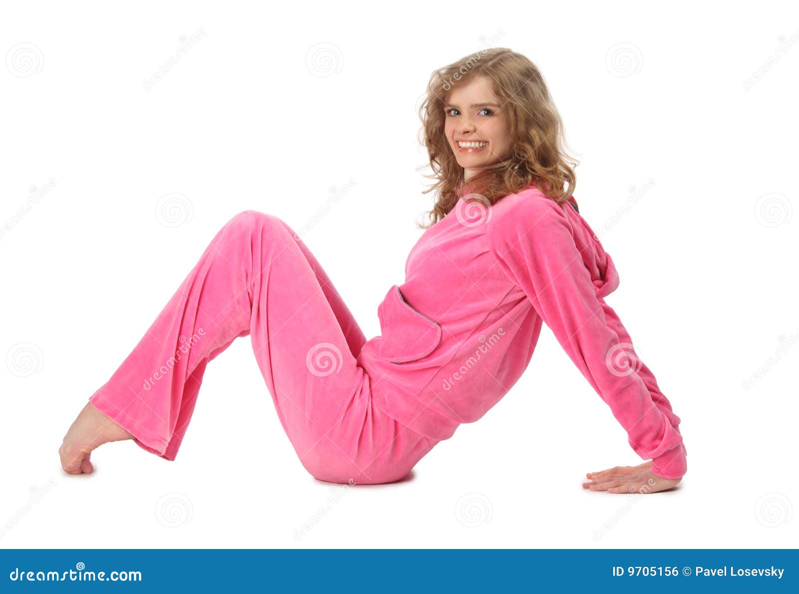 Girl In Pink Clothes Represents Letter M Stock Photo - Image of ...