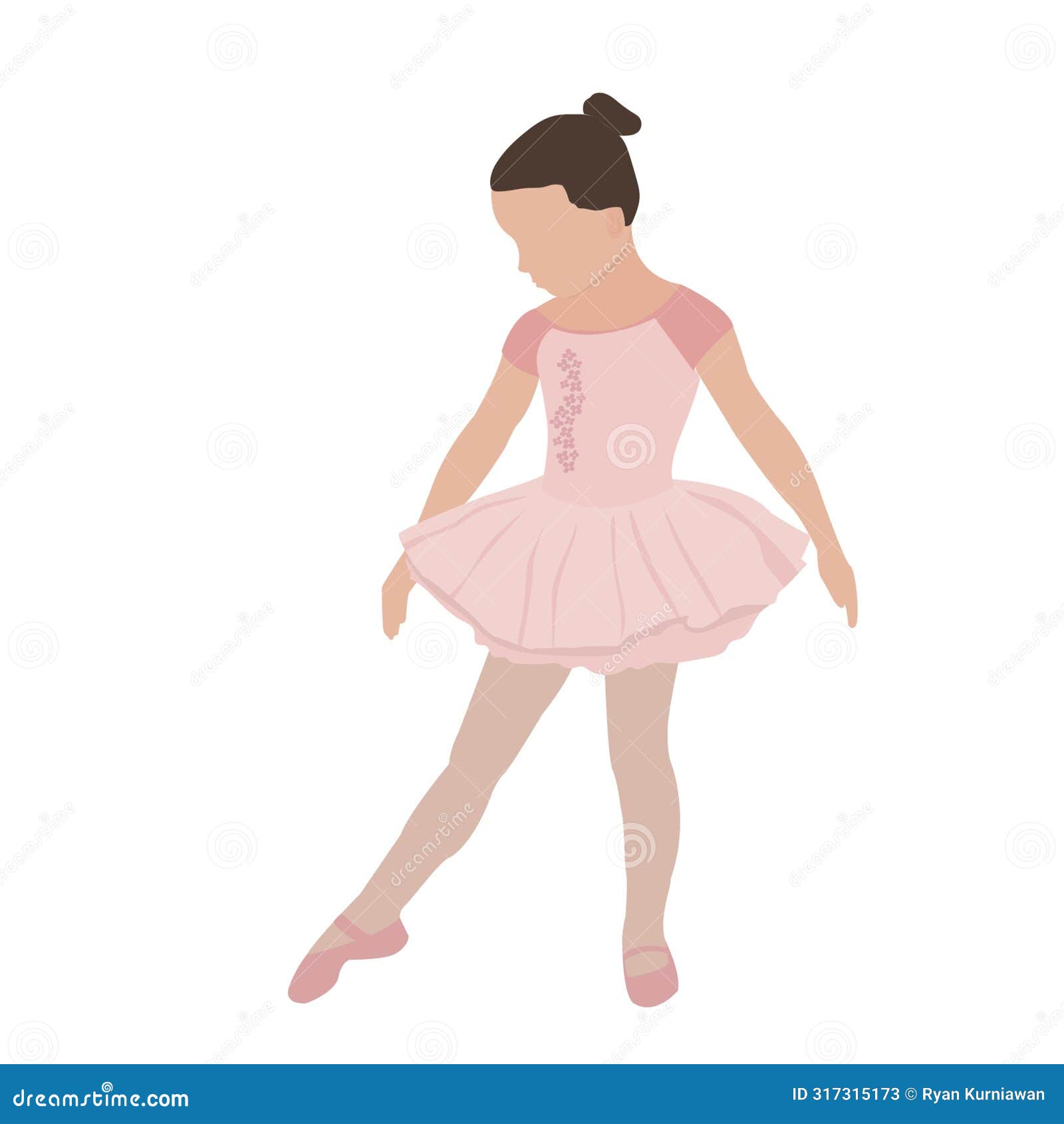 Girl in pink dancing stock illustration. Illustration of costume ...