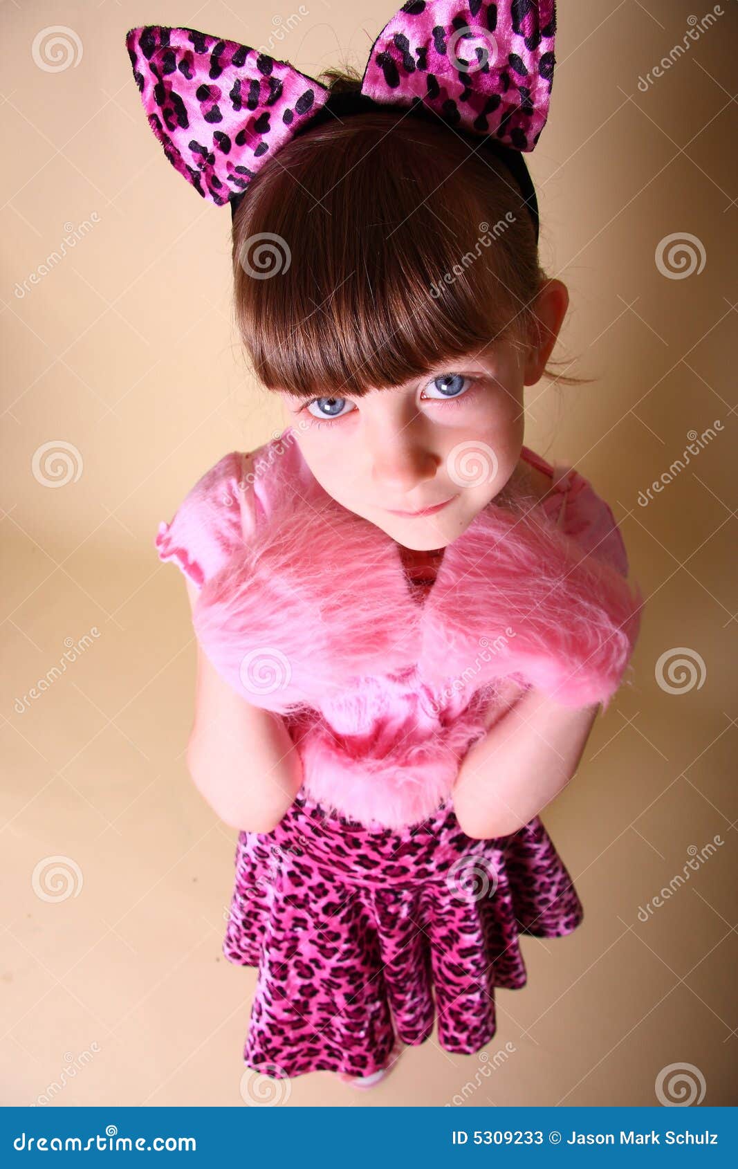 Girl in pink kitten outfit stock image. Image of sweet - 5309233
